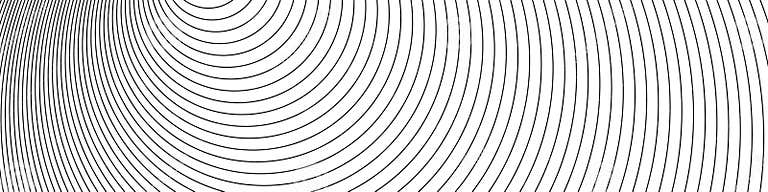 Circular Stripe Backgrounds. Abstract Radial Patterns with Black Lines ...