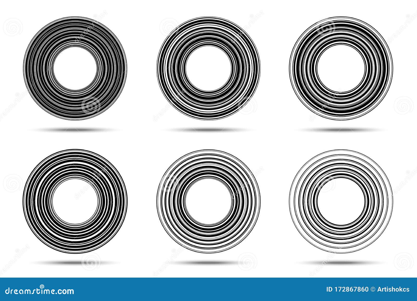 Circular Striped Line Frame Set. Circle Lines. Logo Design Element ...