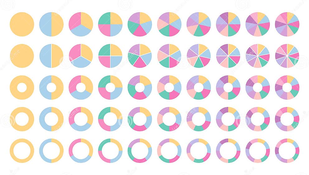 Circular Structure Chartdivided into Multicolor Segments. Circle Graph ...
