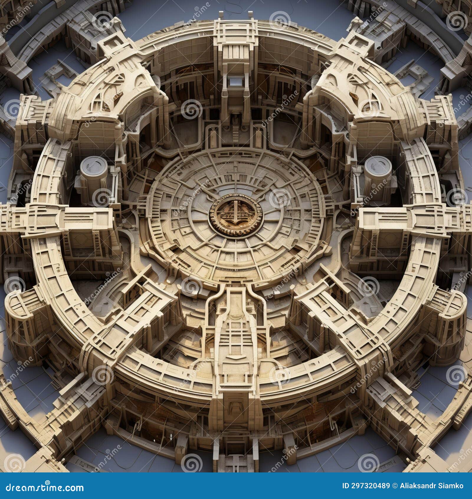 A Circular Structure with Many Columns Stock Image - Image of culture ...