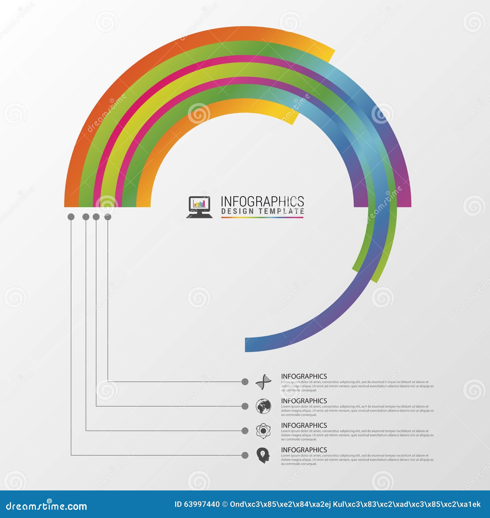 Circular Stylish Multicolor Round. Infographic Design Template Stock ...