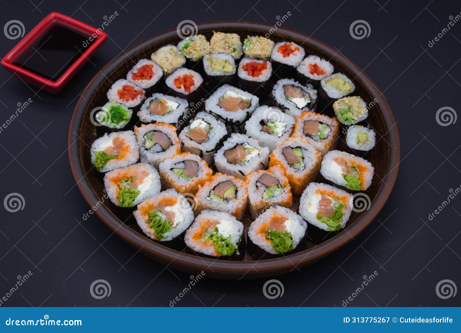 Circular Sushi Platter Presentation Stock Image - Image of gourmet ...