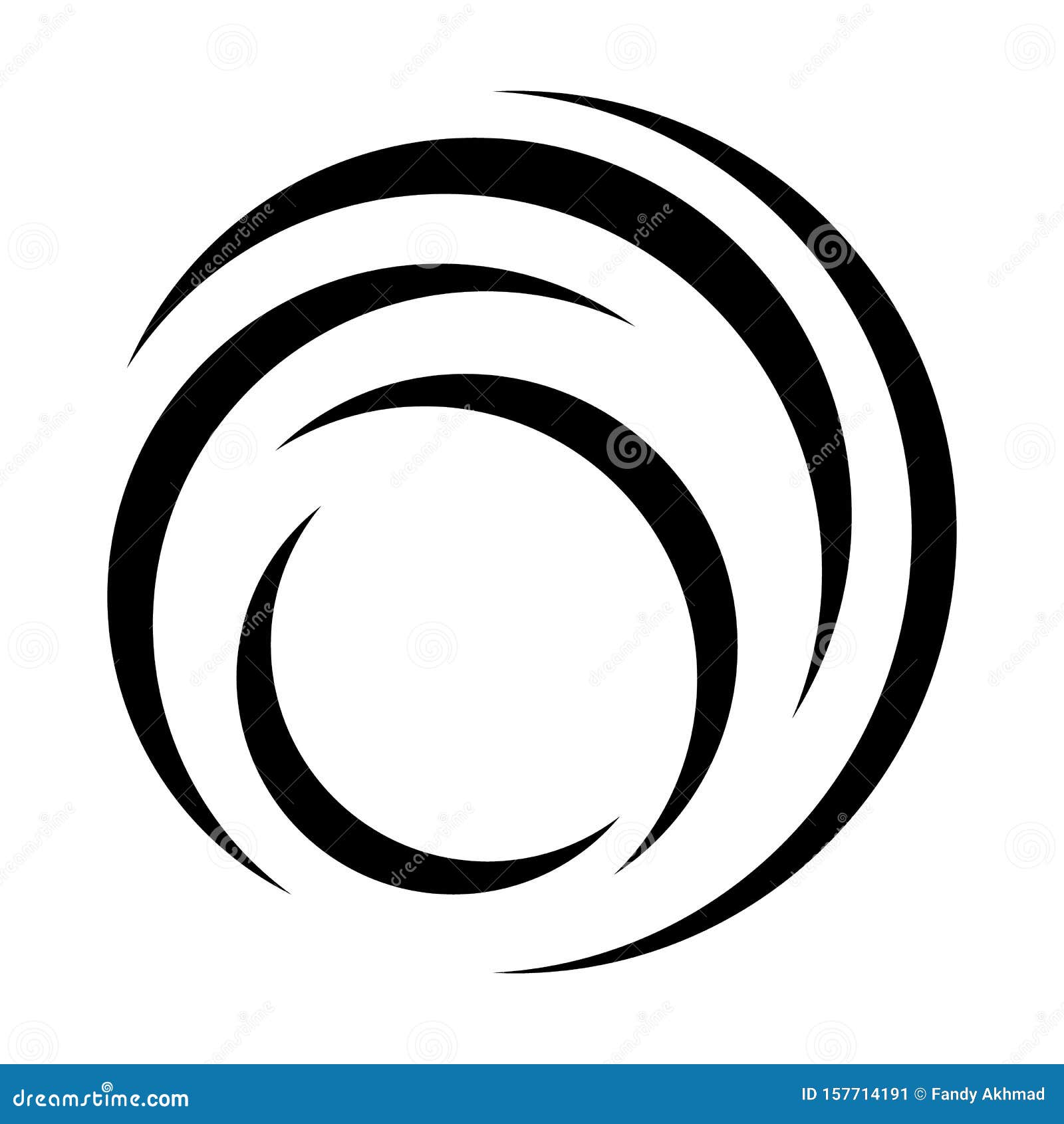 Circular Swirl Abstract Geometric Vortex Logo Design Vector Element ...