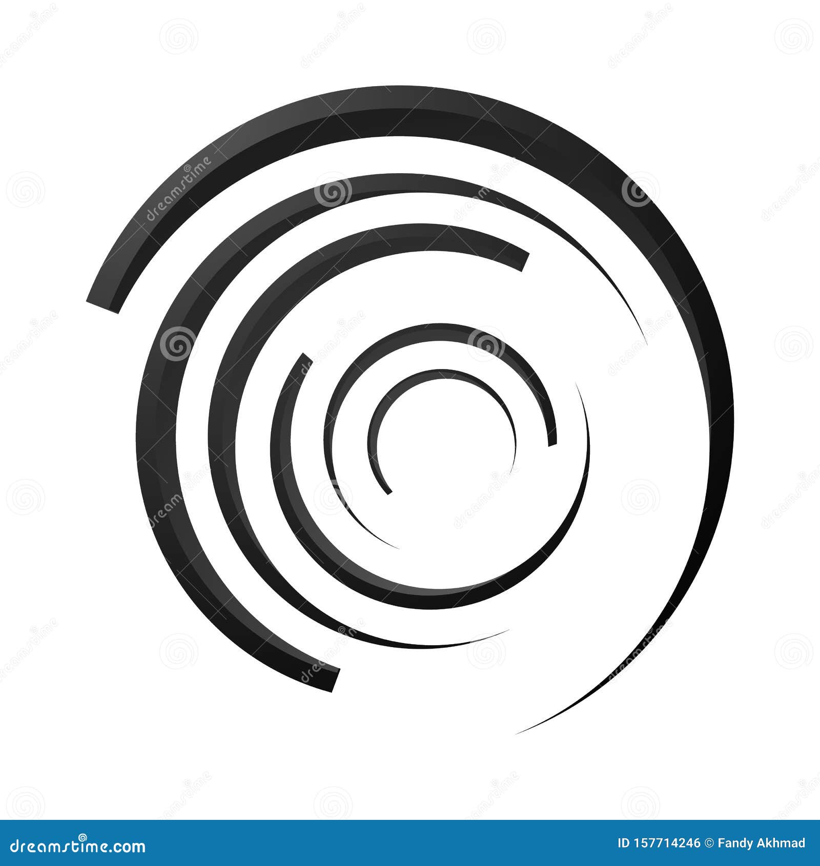 Circular Swirl Abstract Geometric Vortex Logo Design Vector Element ...