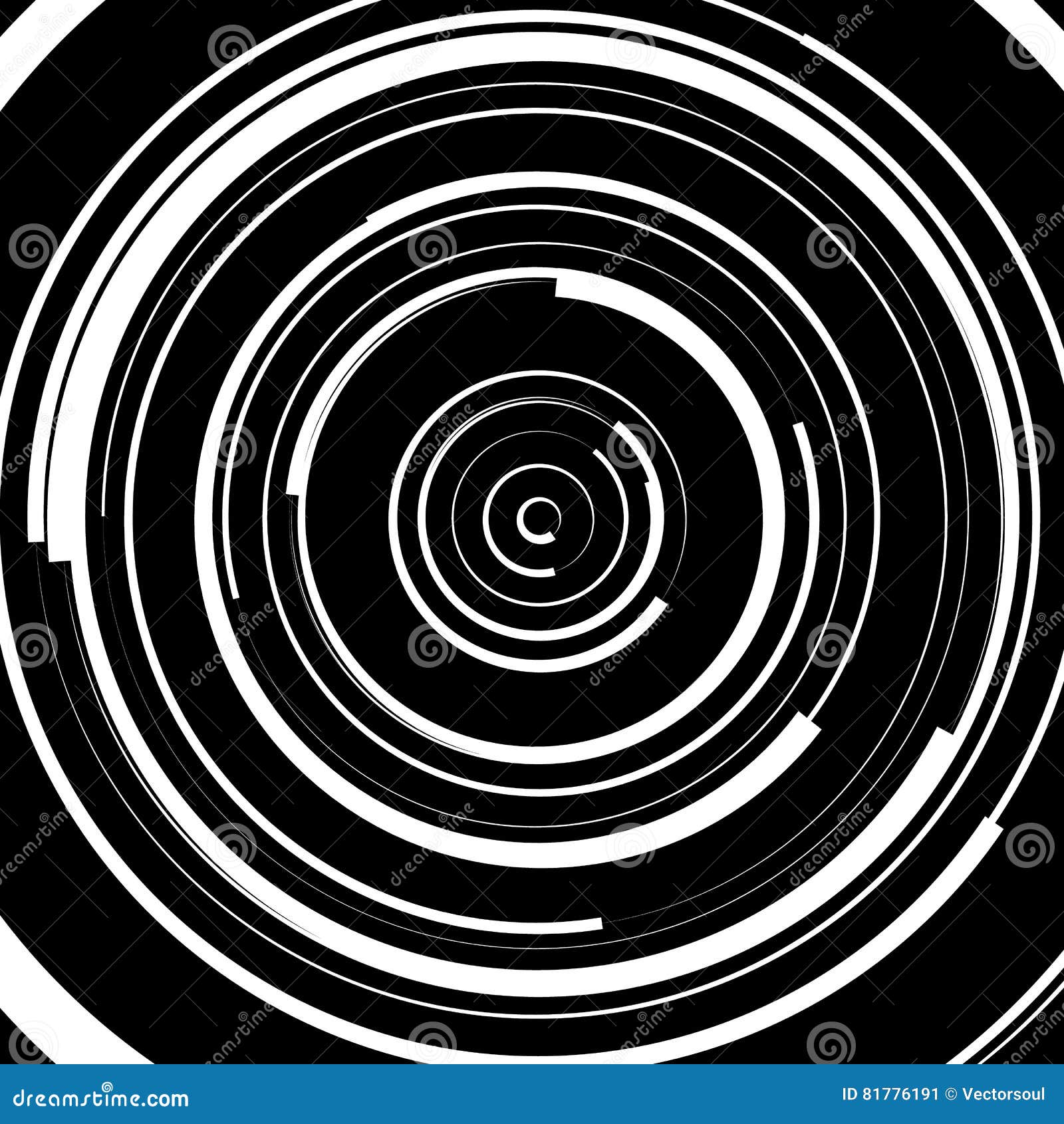 Circular Swirl, Spiral Illustration - Random Concentric Circles Stock ...