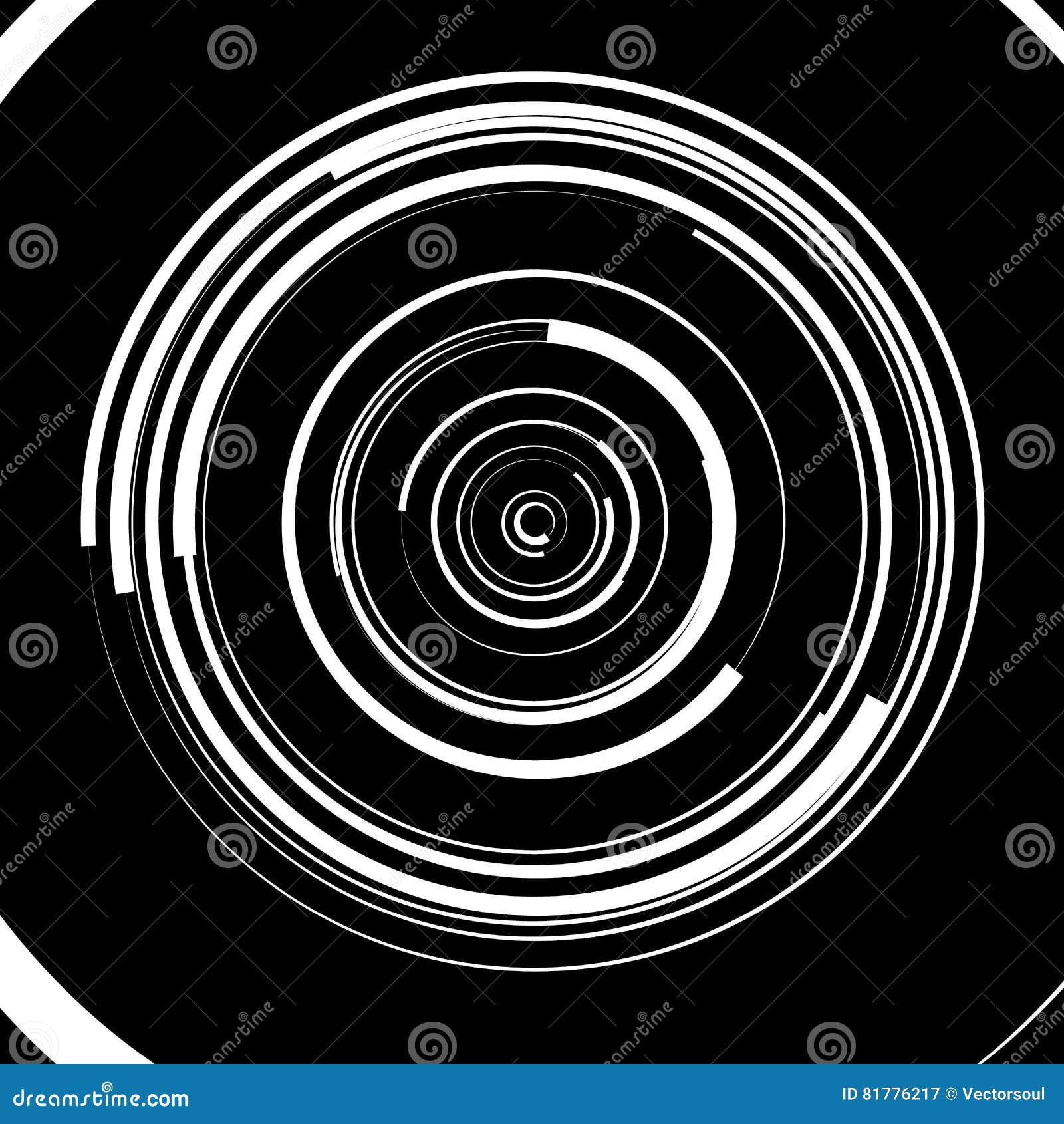 Circular Swirl, Spiral Illustration - Random Concentric Circles Stock Vector - Illustration of ...