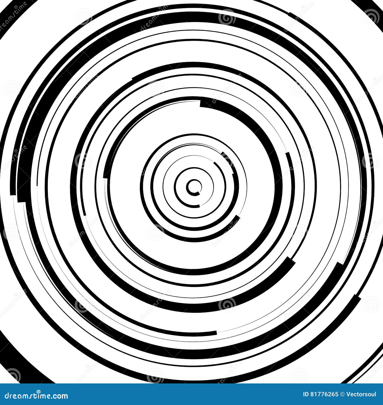 Circular Swirl, Spiral Illustration - Random Concentric Circles Stock Vector - Illustration of ...