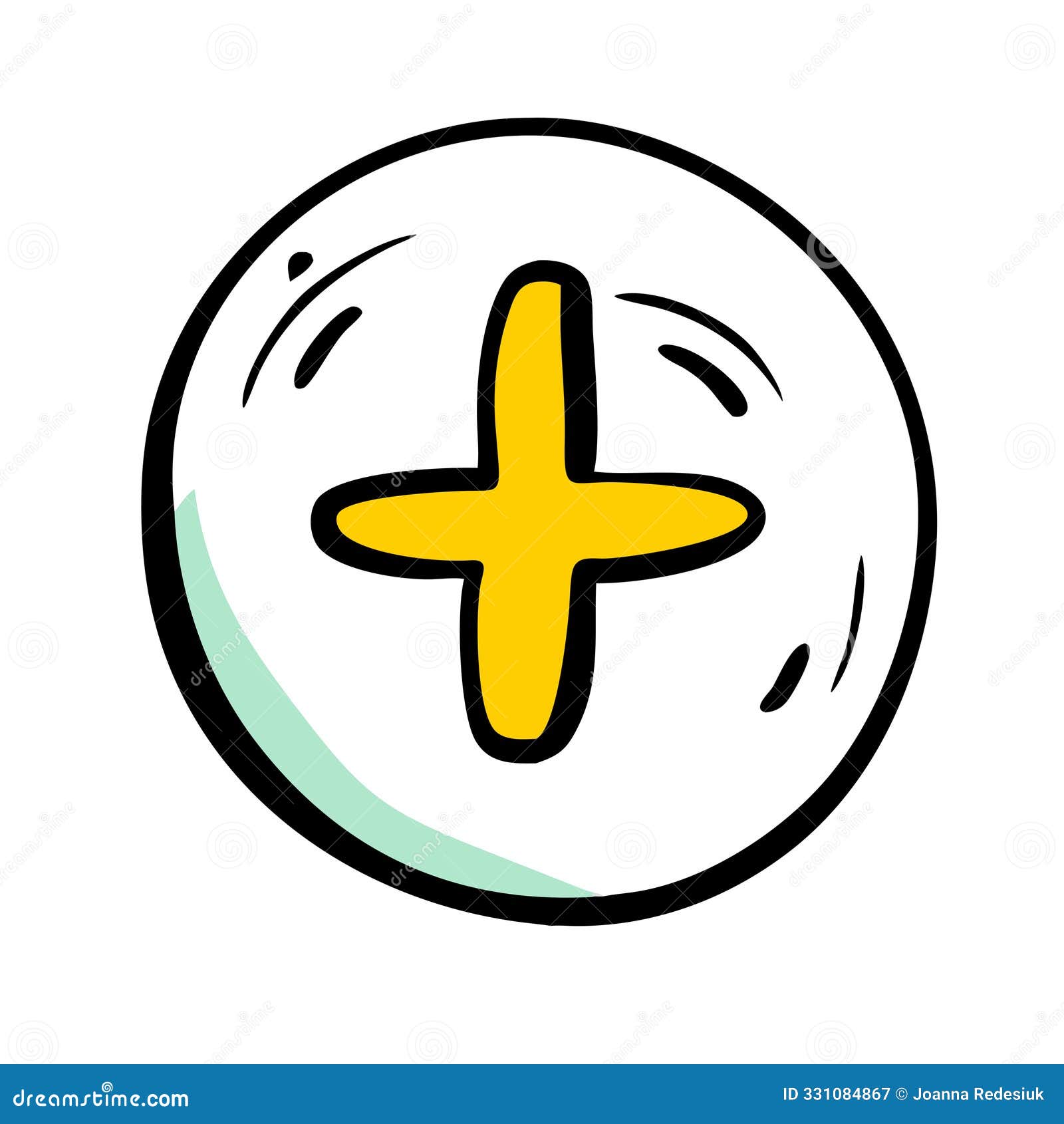 A Symbol Featuring a Yellow Plus Sign is Centered with a Thick Black ...