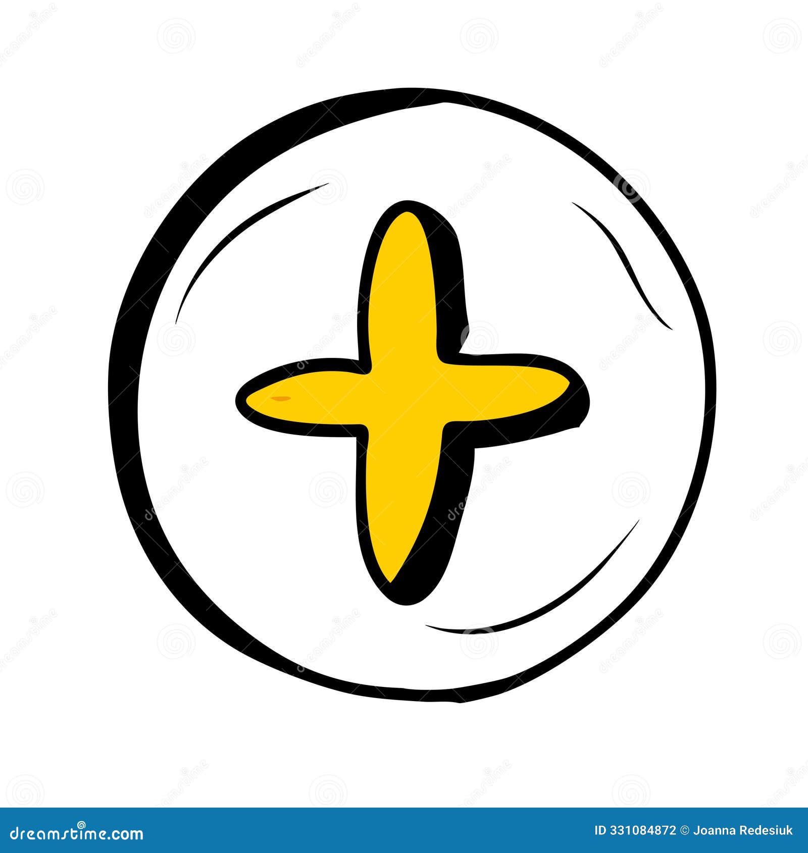 A Symbol Featuring a Yellow Plus Sign is Centered with a Thick Black ...