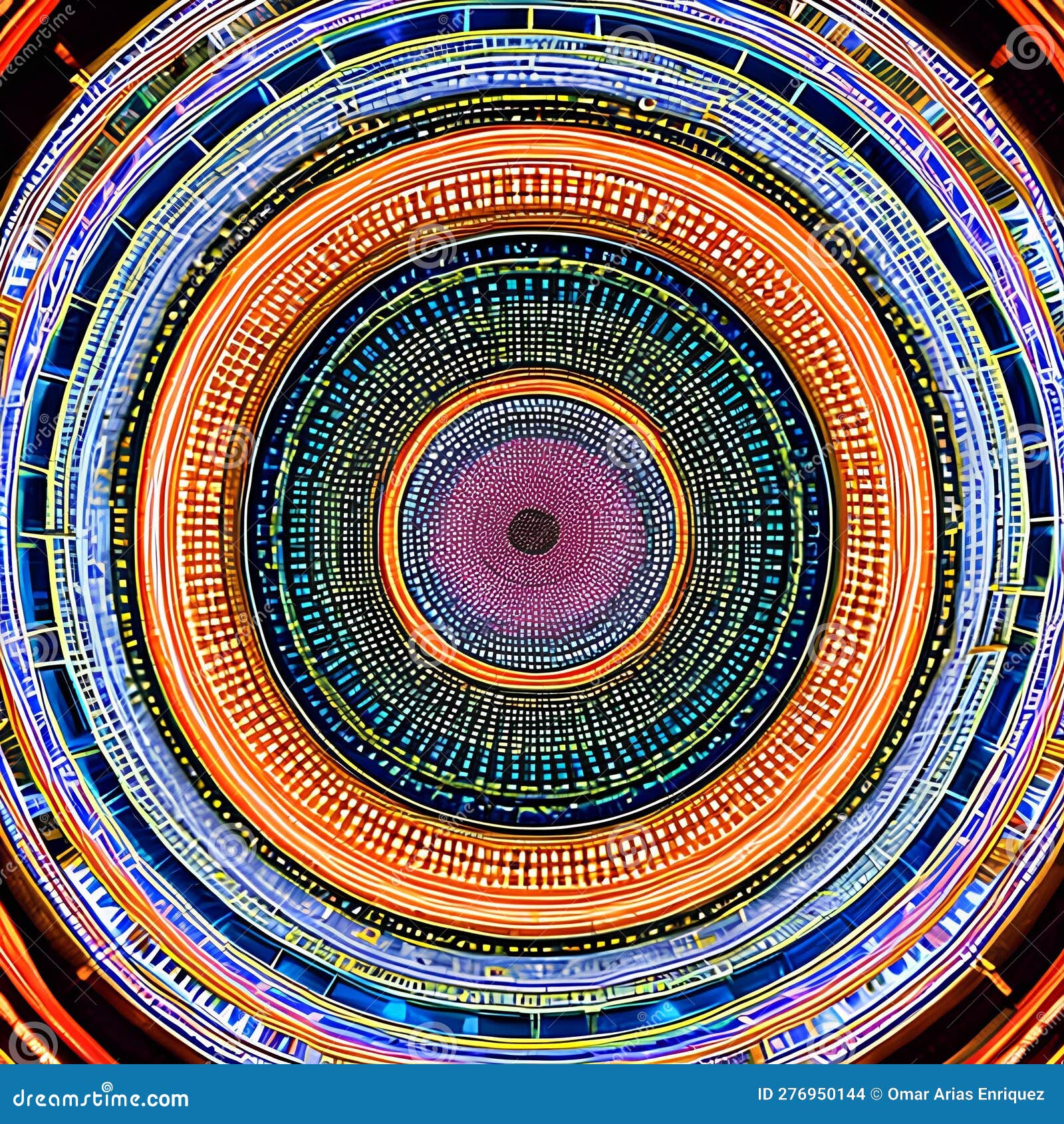 Circular Symphony: an Image of a Geometric Pattern Created with Circles, in Harmonious Colors ...