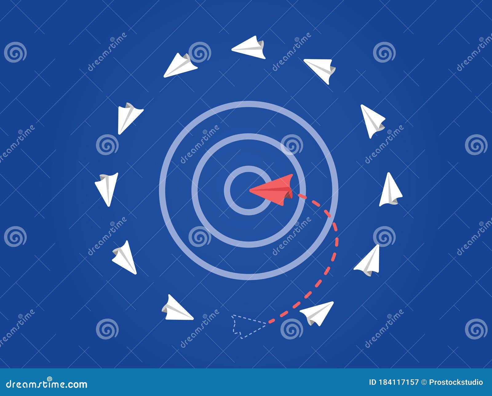 Circular Target with Entrance and Exit and Flying Airplanes Going ...