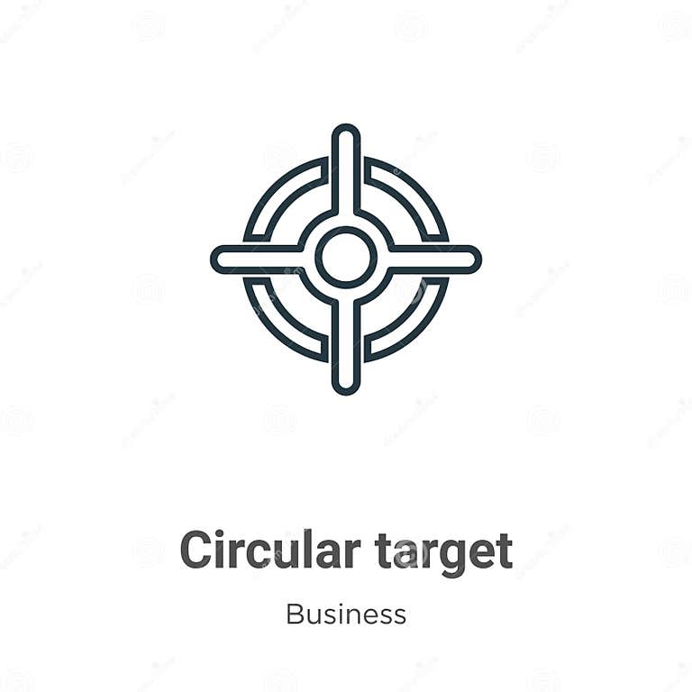 Circular Target Outline Vector Icon. Thin Line Black Circular Target ...
