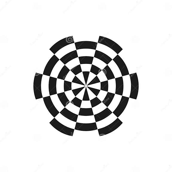 Circular Target Pattern. Black White Concentric Design. Optical Radiating Vector. Geometric ...