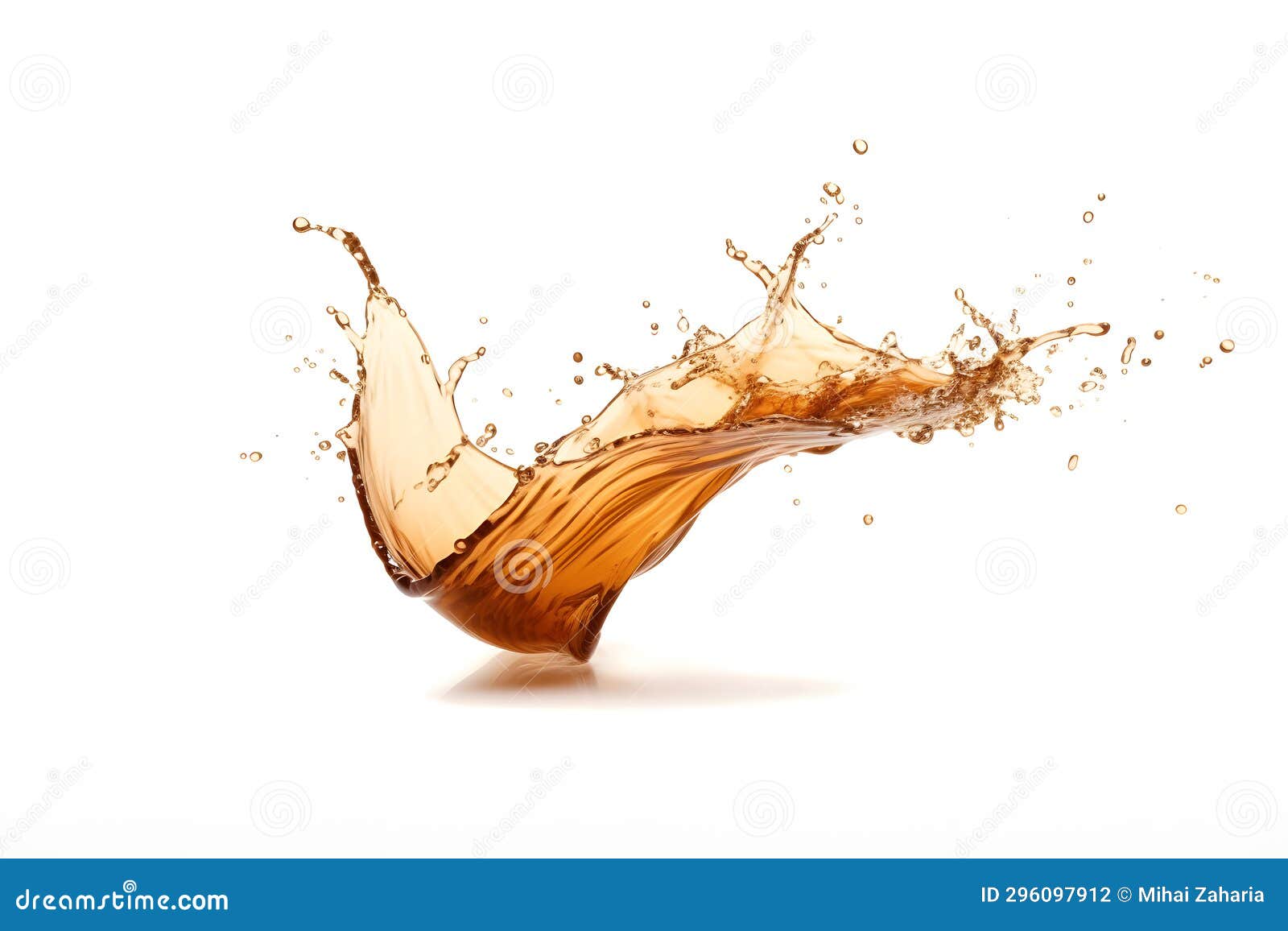 Circular Tea Splash Wave Isolated on White Background. Generative AI ...