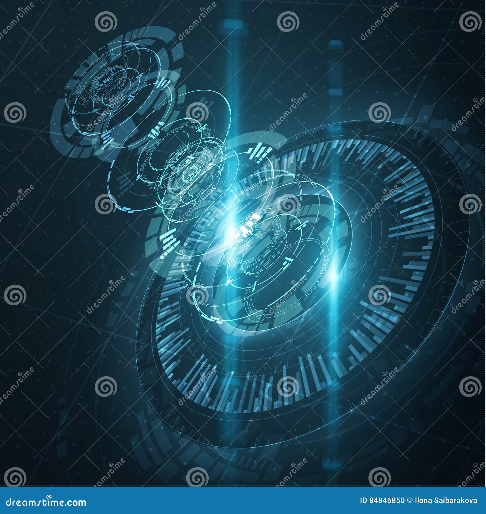 Circular Technological Shapes. EPS10 Stock Vector - Illustration of ...