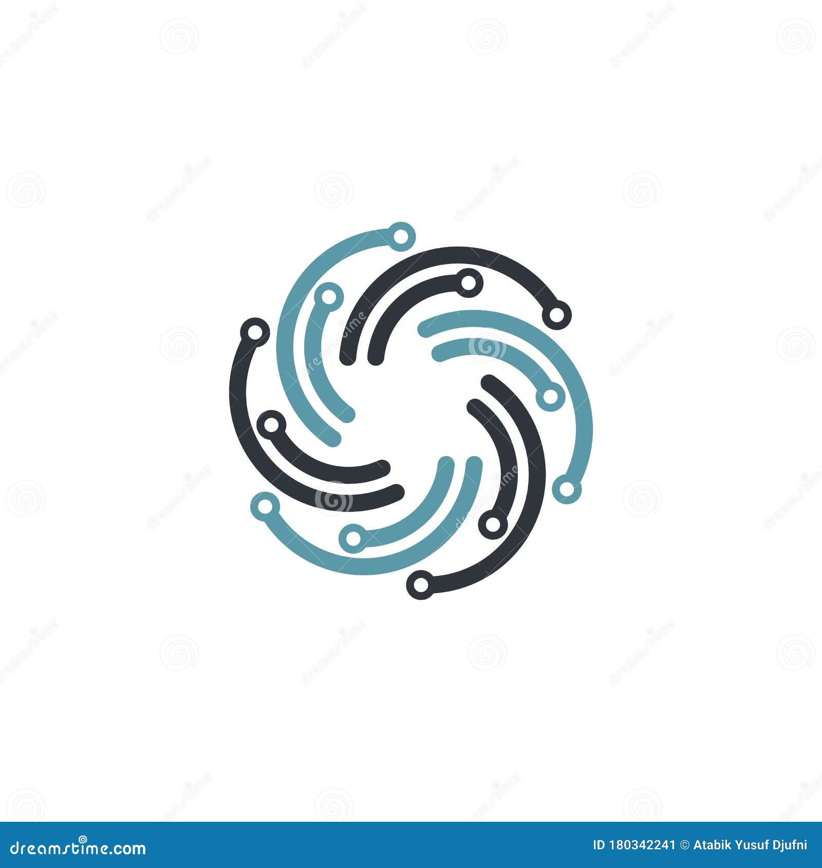 Circular Technology Circuit Icon Logo Stock Vector - Illustration of ...