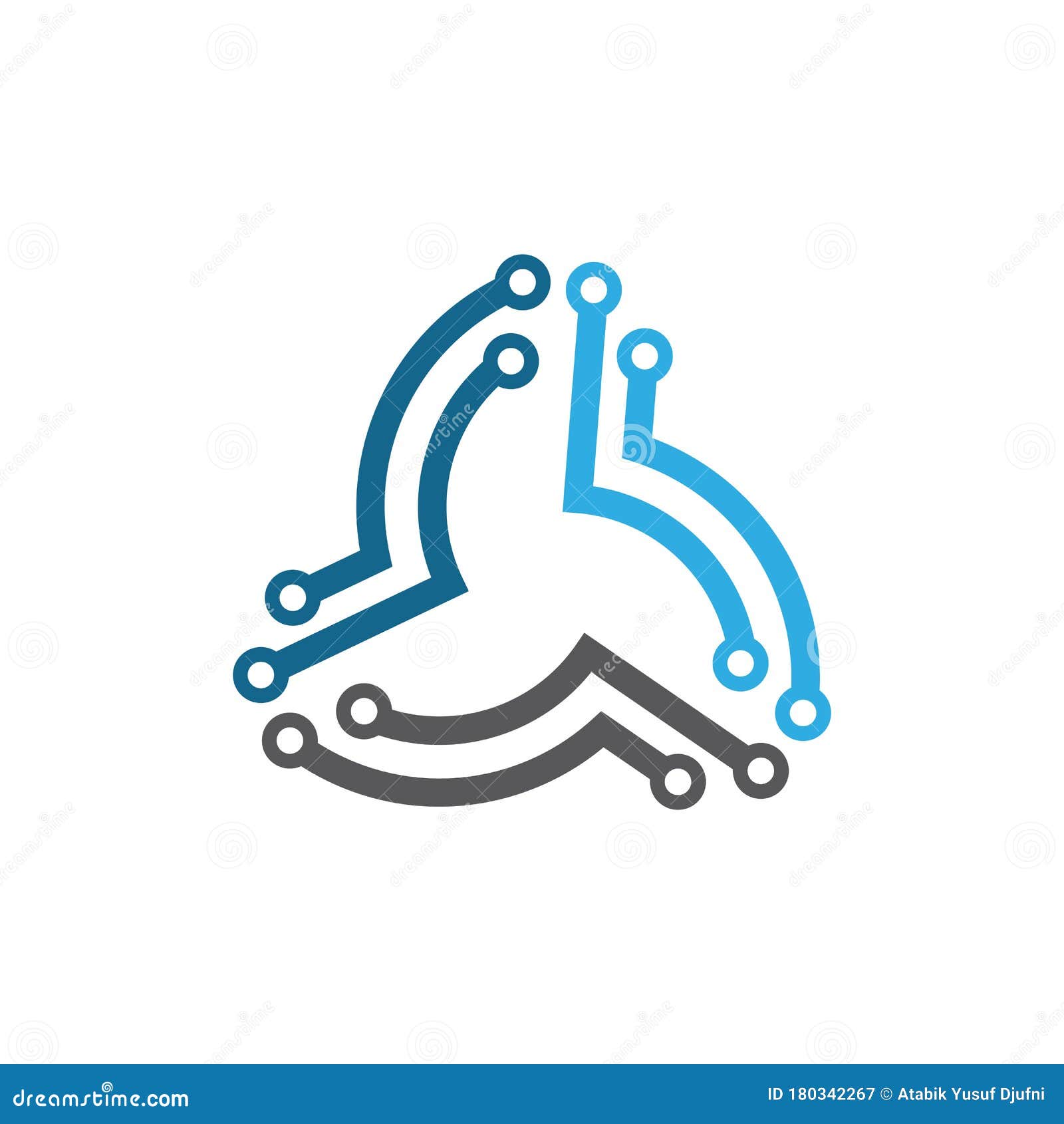 Circular Technology Circuit Icon Logo Stock Vector - Illustration of ...