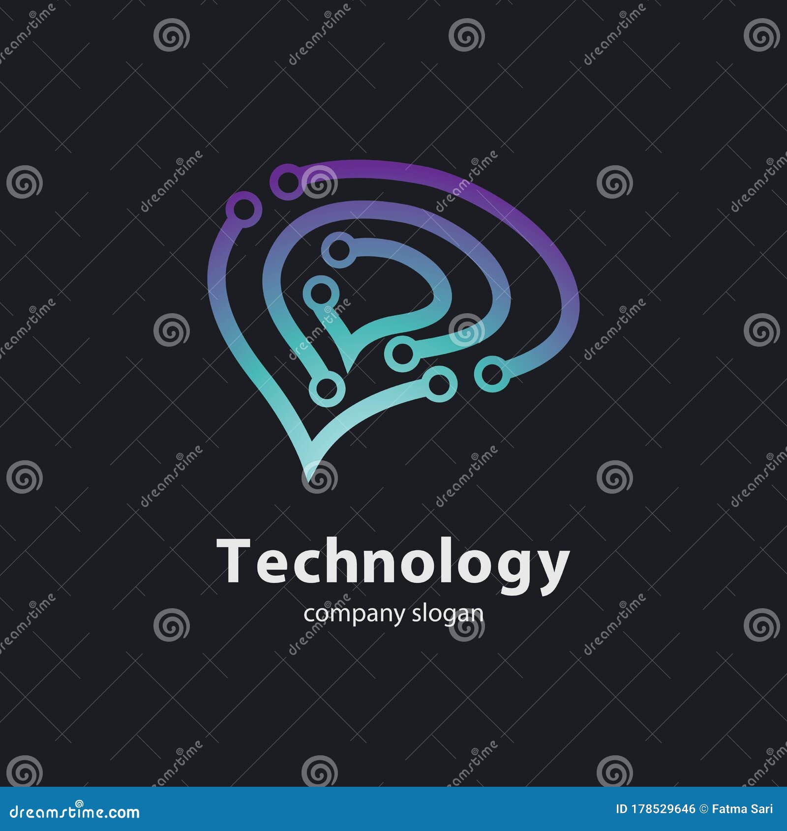 Circular Technology Circuit Icon Logo Stock Vector - Illustration of ...