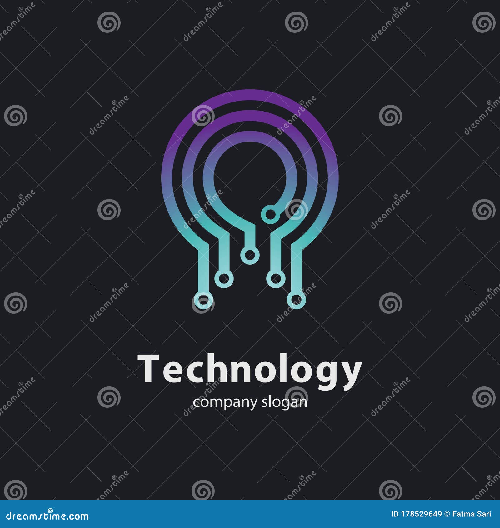 Circular Technology Circuit Icon Logo Stock Vector - Illustration of ...