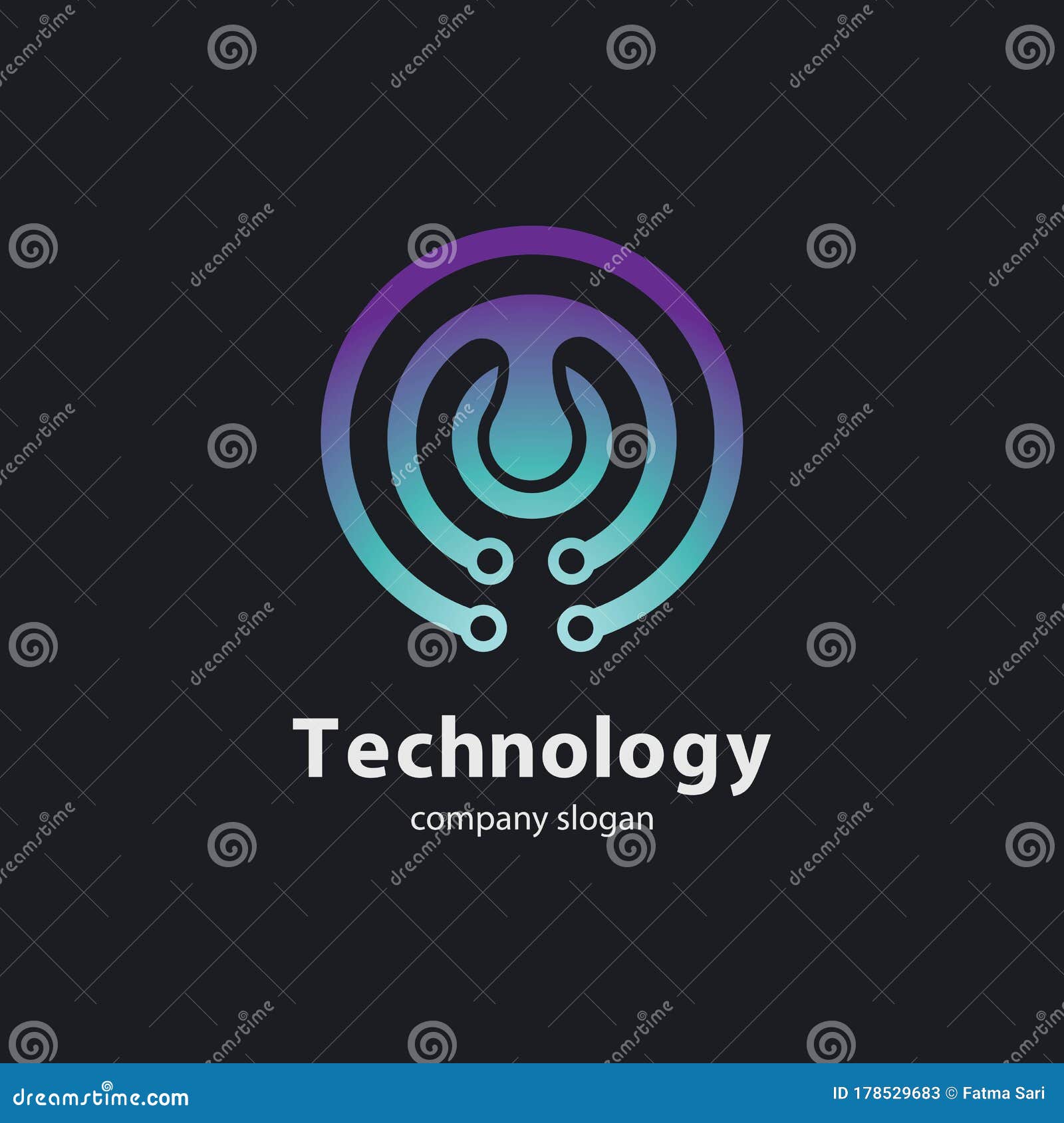 Circular Technology Circuit Icon Logo Stock Vector - Illustration of ...