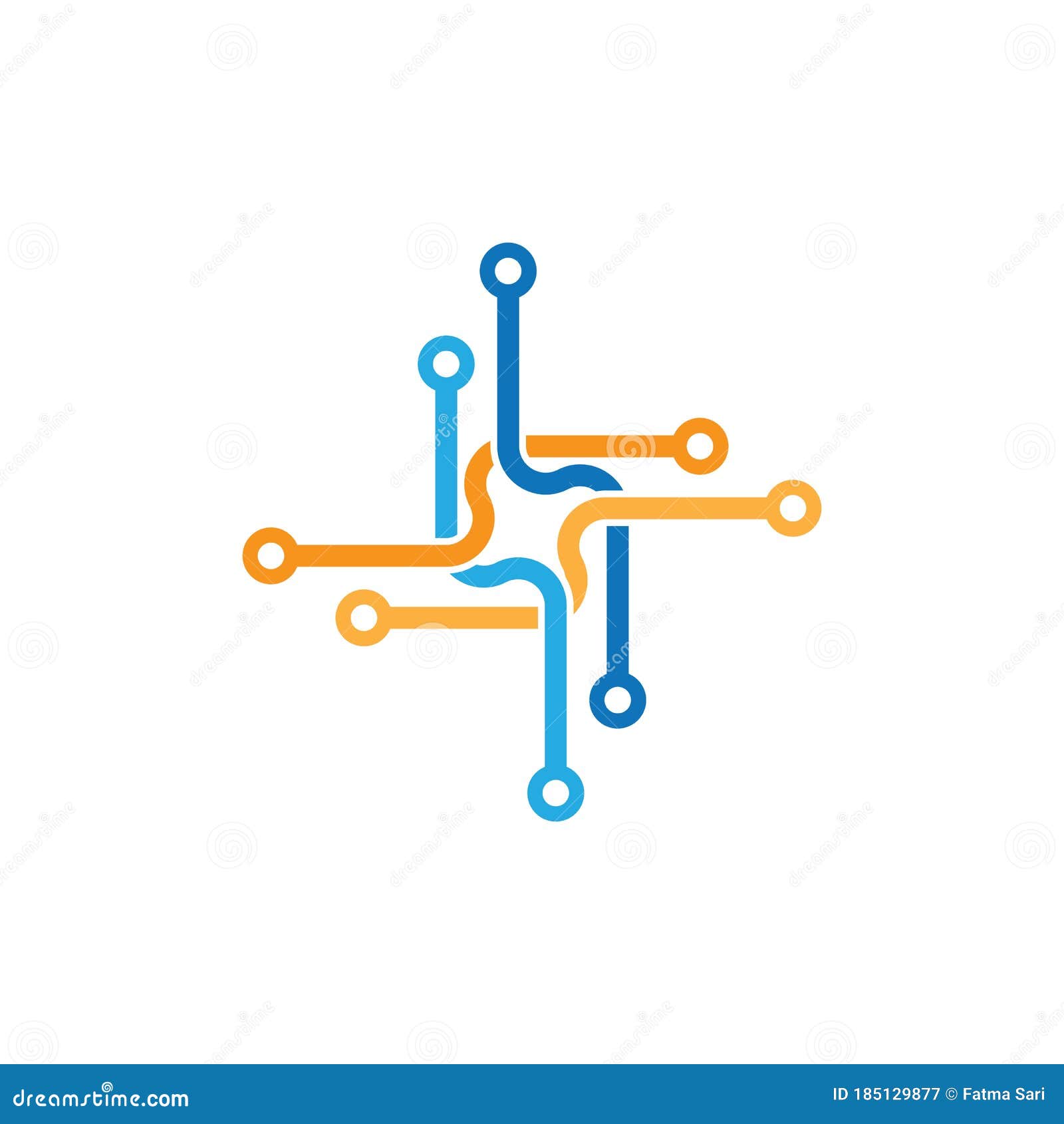 Circular Technology Circuit Icon Logo Stock Vector - Illustration of ...