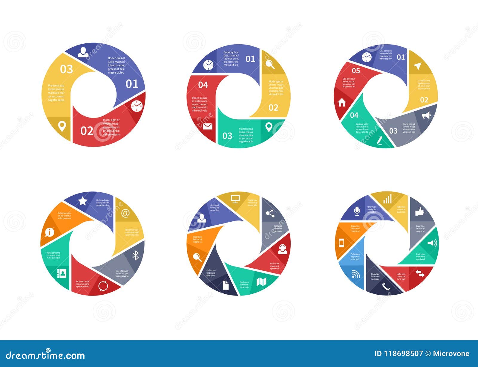 Circular Technology Infographics with Options on Arrows. Information ...