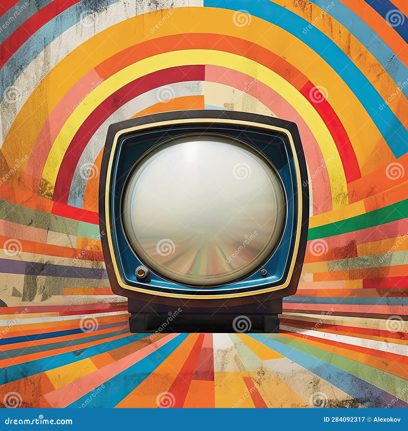 Circular Television Screen with Vibrant Colors AI Generated Stock ...