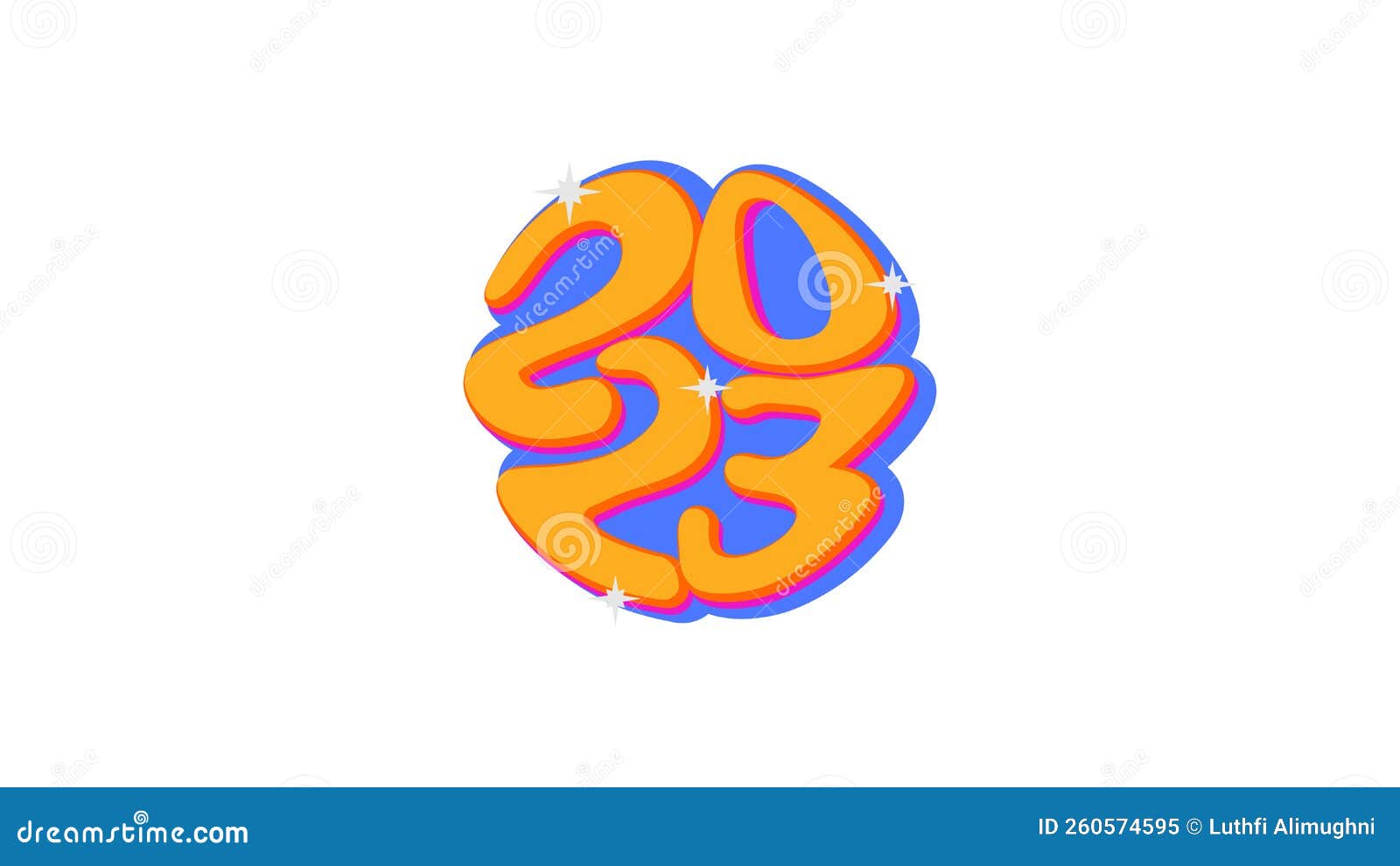 Circular 2023 Text Design on White Background Stock Vector Stock ...