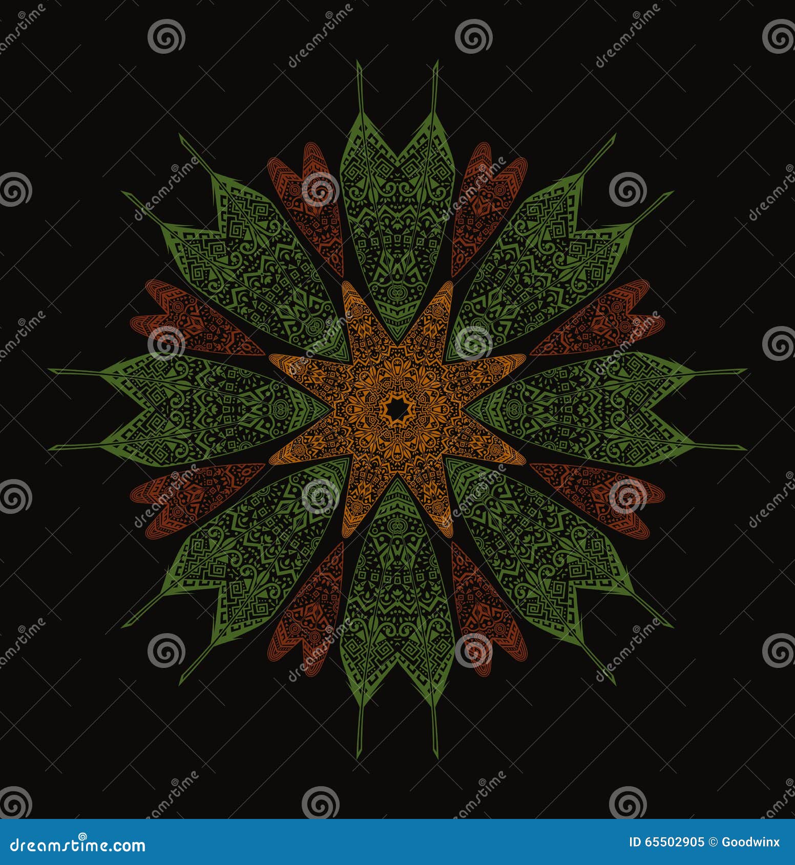 Circular Texture with Hand Drawn Feather Pattern Carved in Style Stock ...