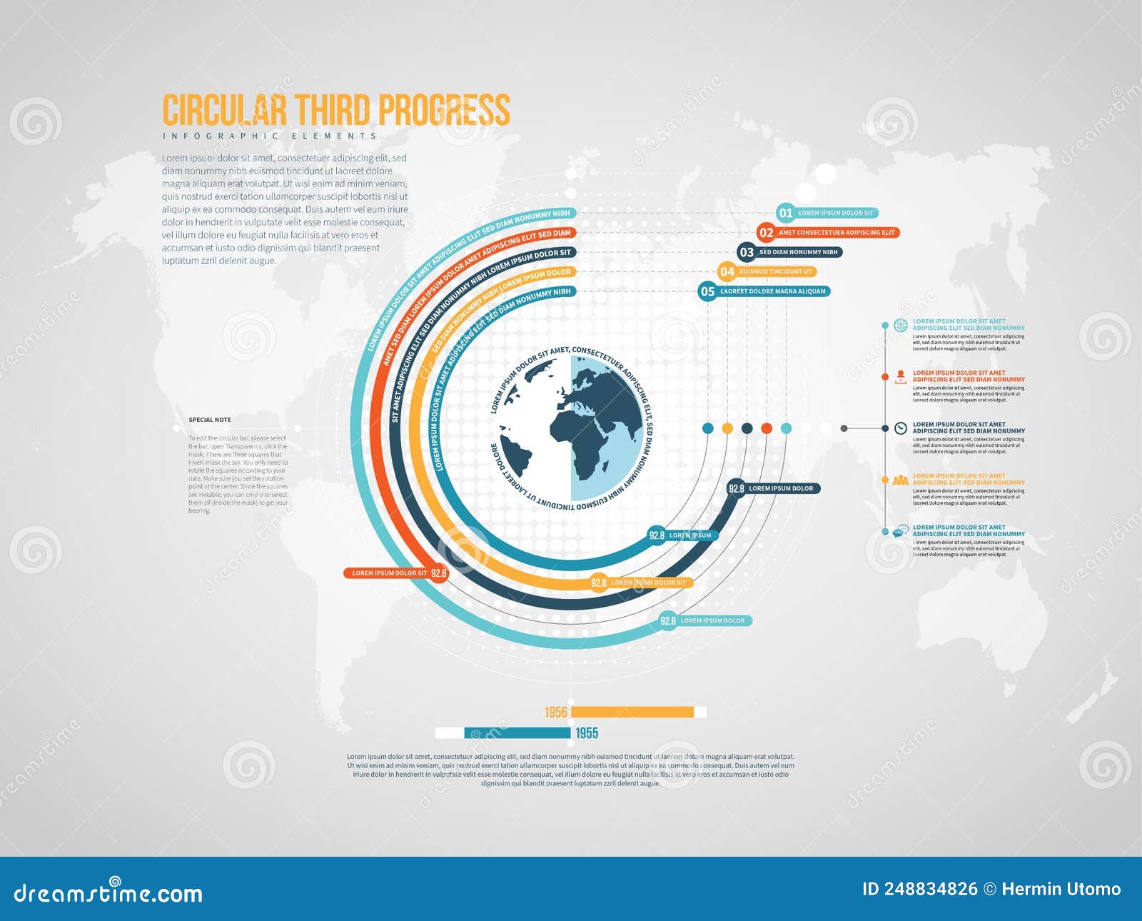 Circular Third Progress Infographic Stock Vector - Illustration of ...