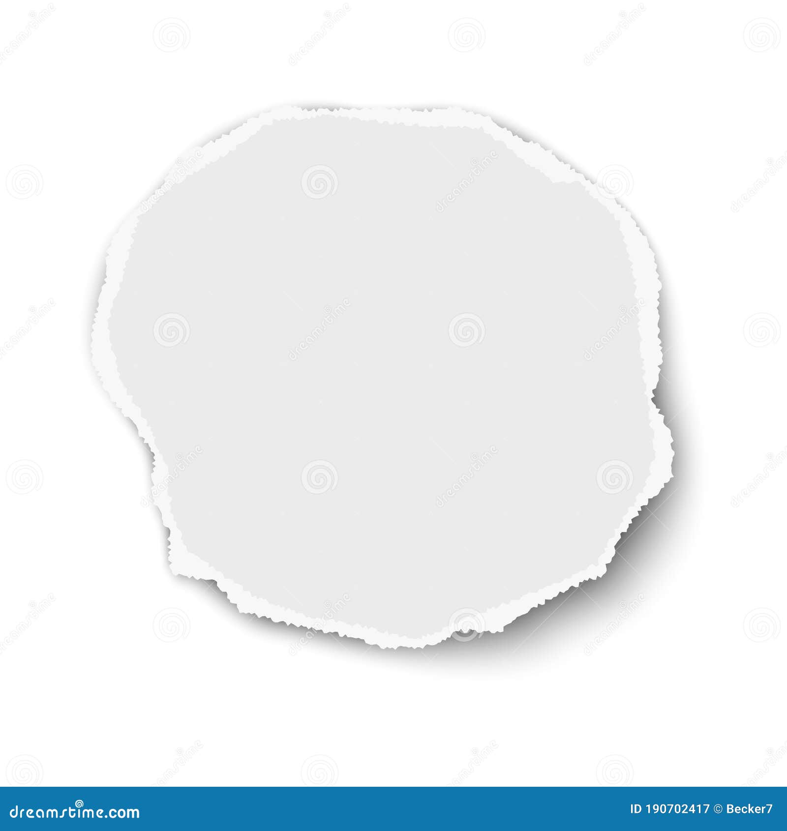 Circular Torn Paper Fragment with Soft Shadow Isolated on White ...