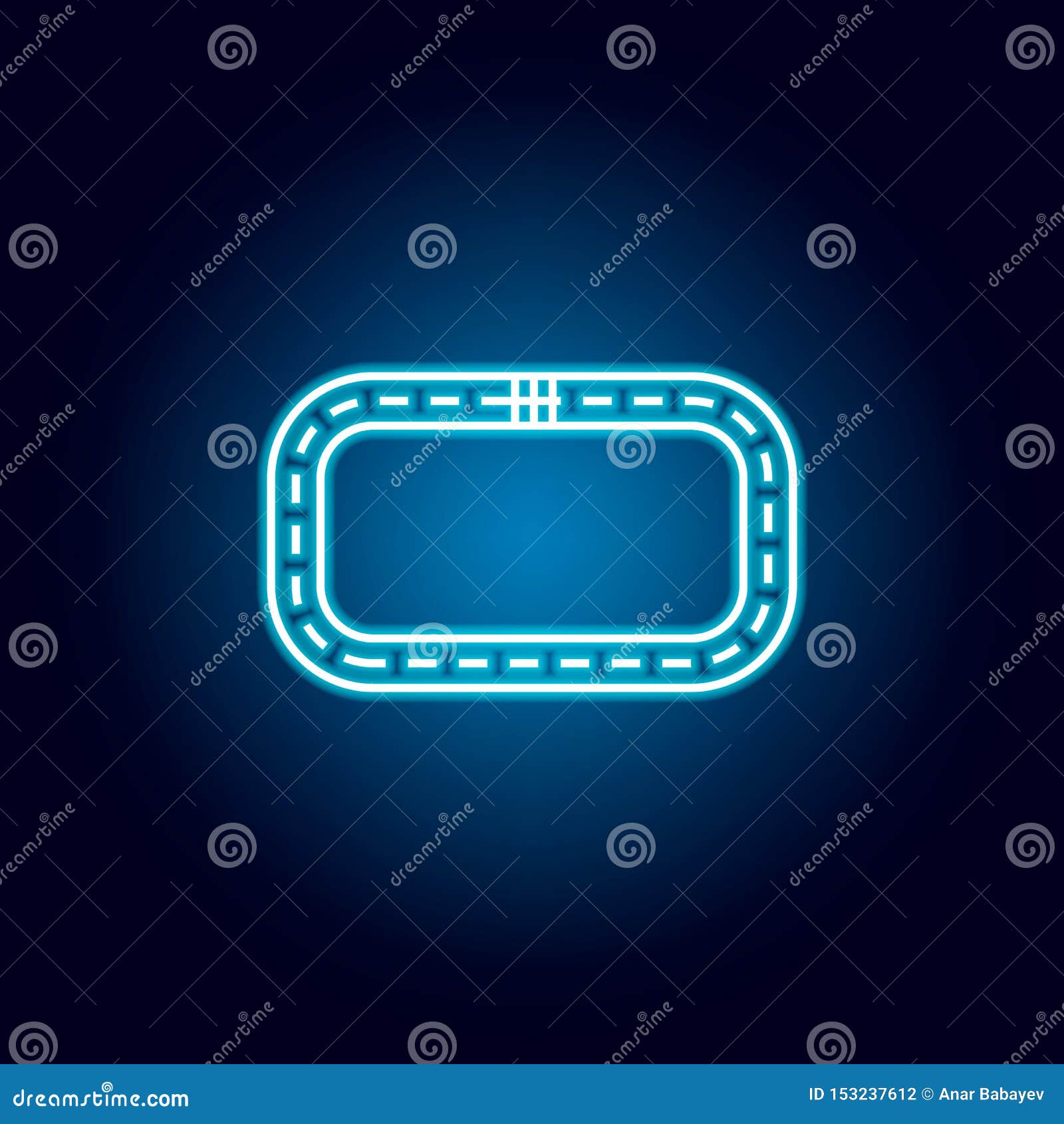 Circular Track Icon in Blue Neon Style. Element of Racing for Mobile ...