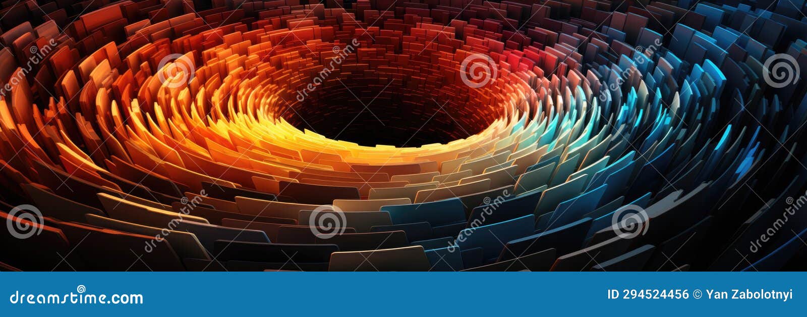 Circular Trapezoid Abstraction in Multicoloured Rainbow Colours on ...