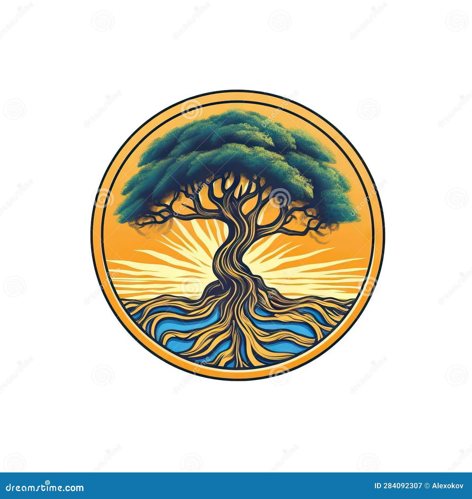 Circular Tree of Life Logo AI Generated Stock Illustration ...
