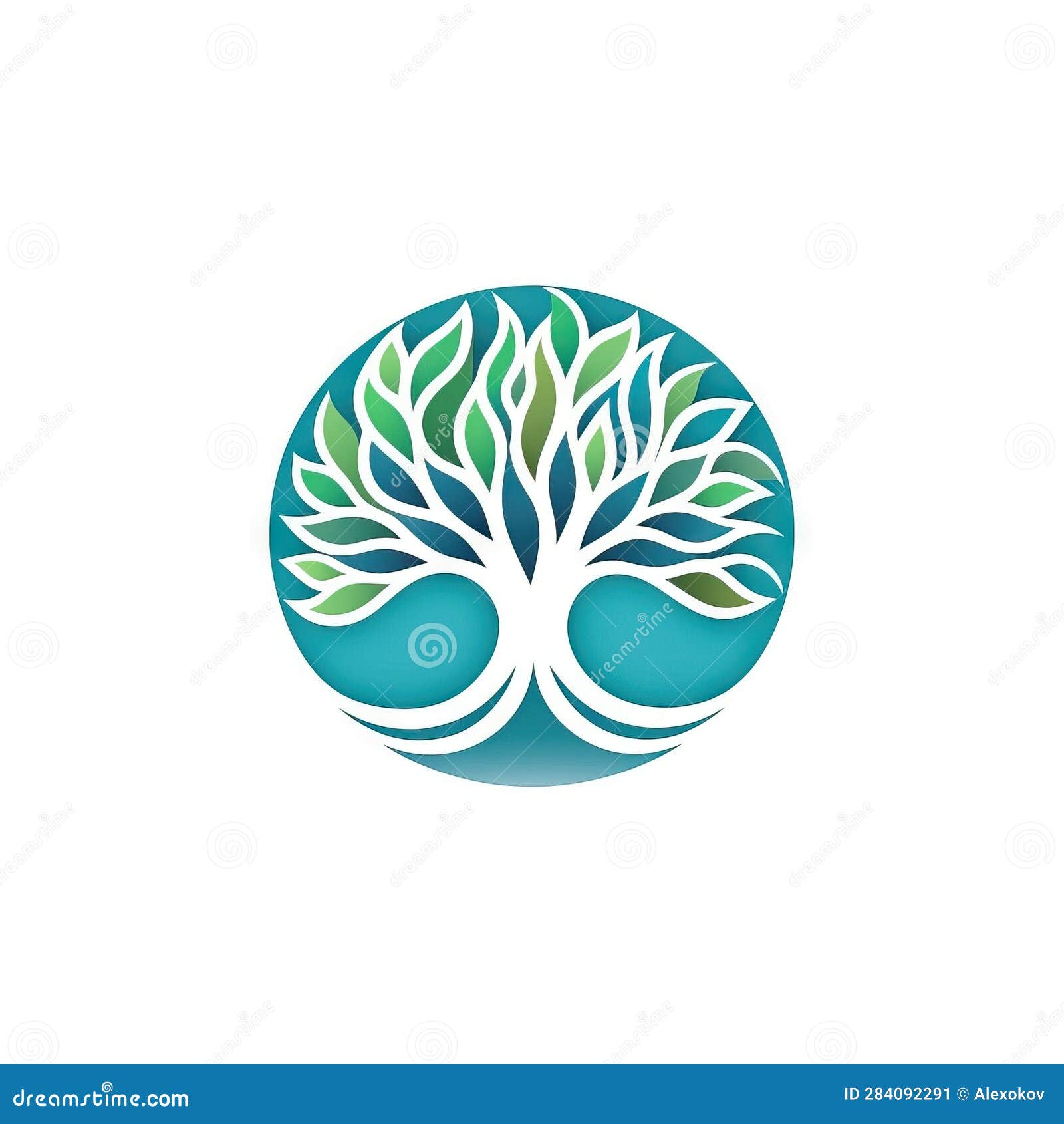 Circular Tree of Life Logo on White Background AI Generated Stock ...