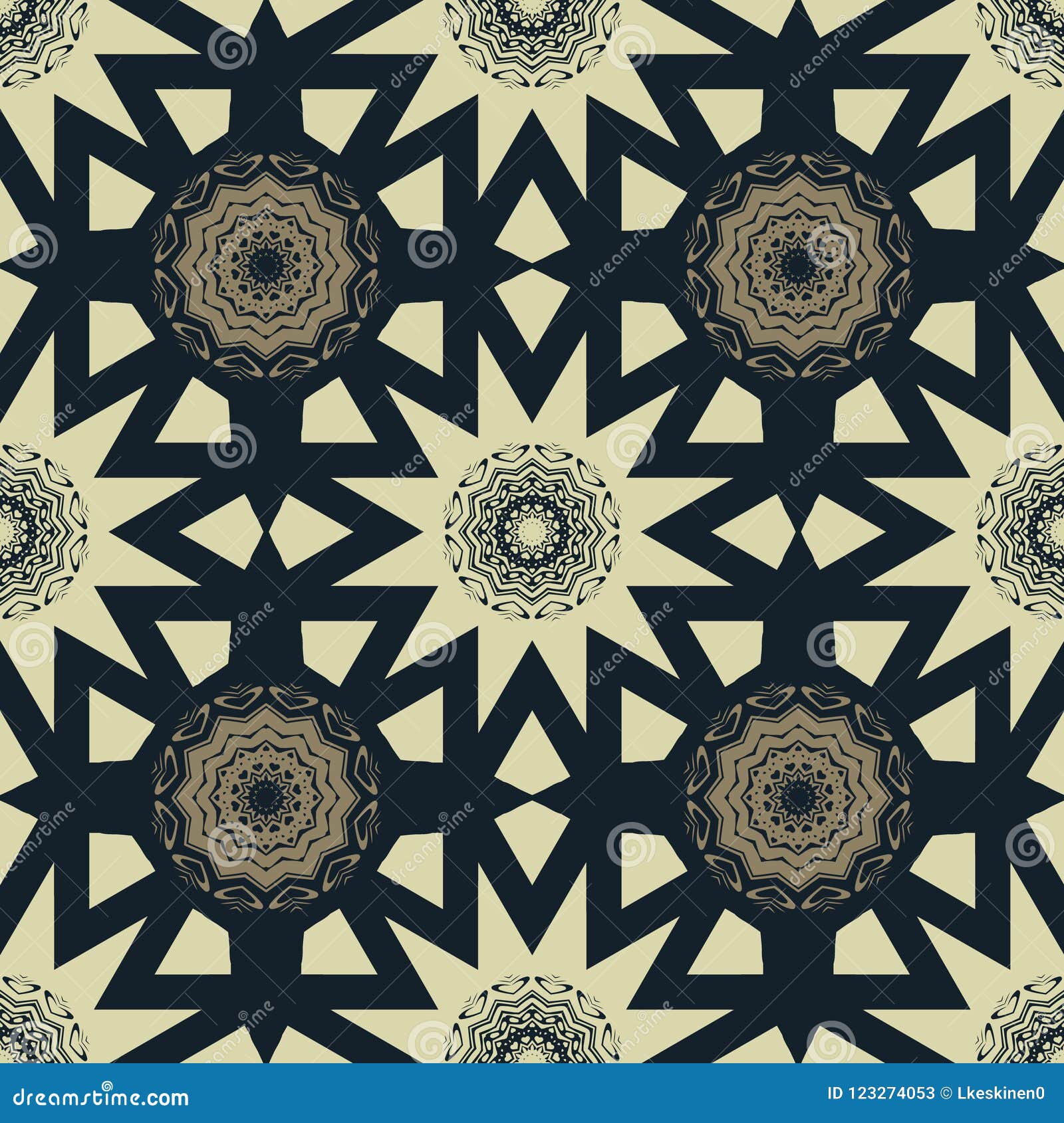 Circular Tribal Like Seamless Pattern Stock Vector - Illustration of ...