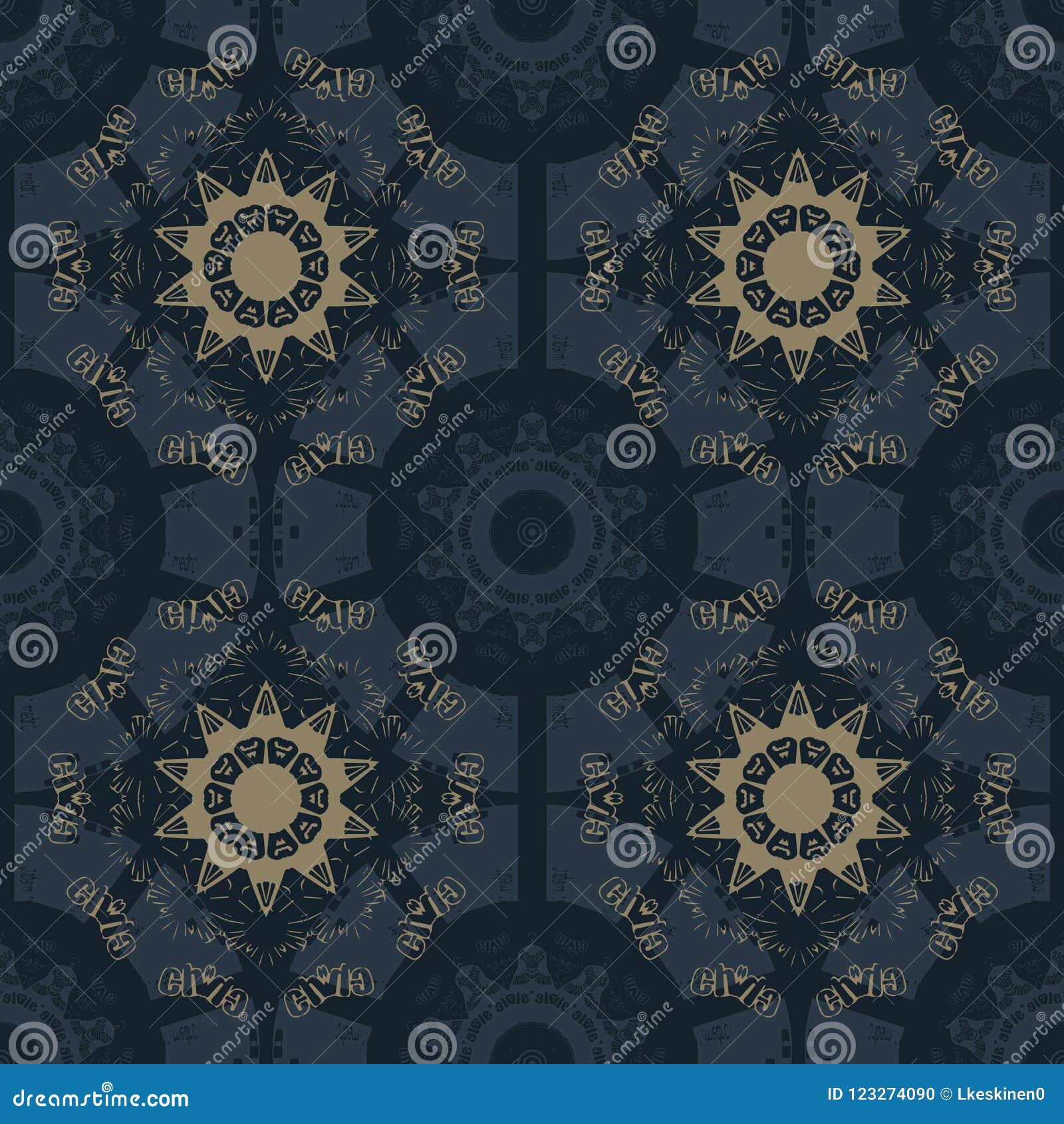 Circular Tribal Like Seamless Pattern Stock Vector - Illustration of ...