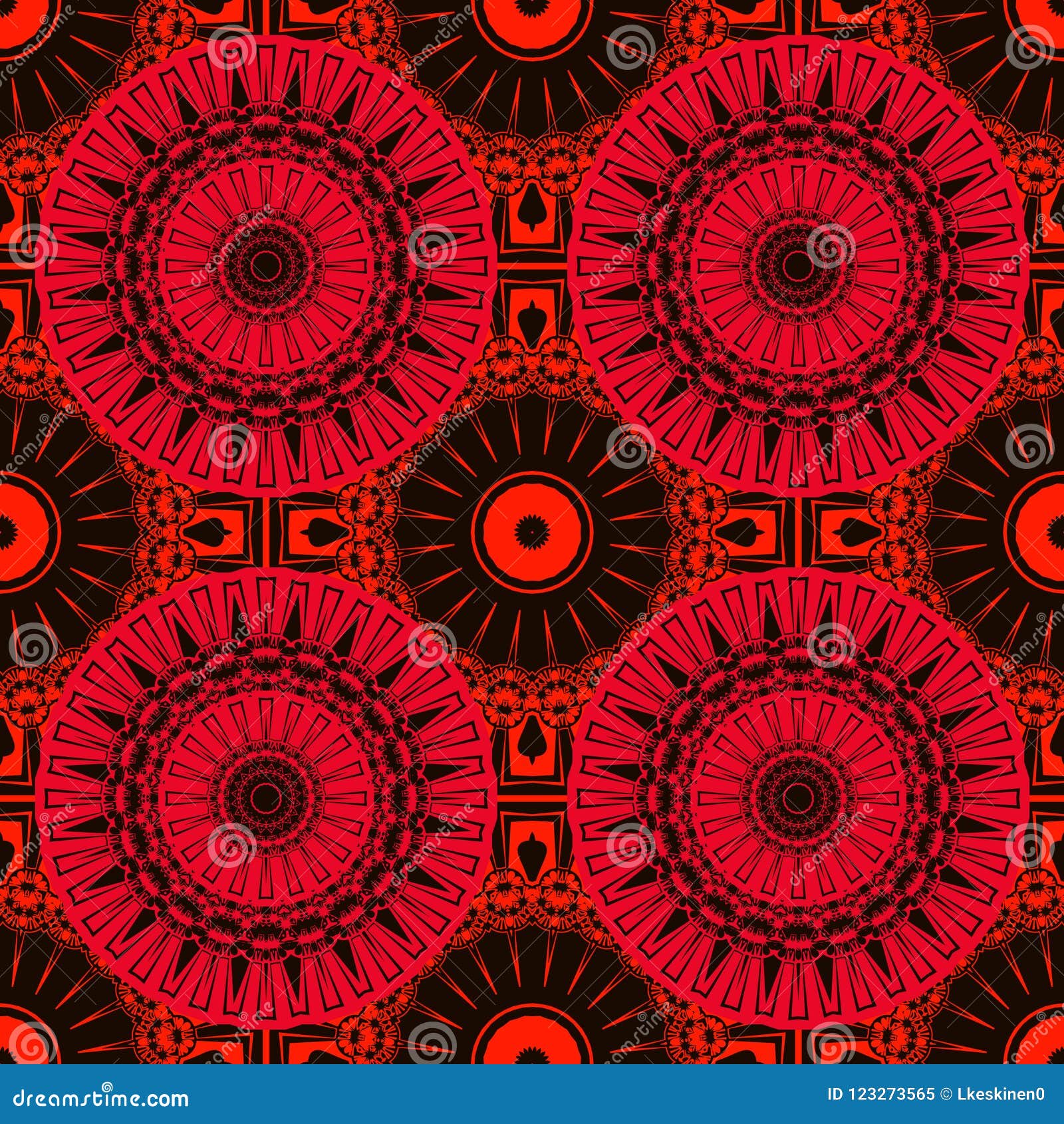 Circular Tribal Like Seamless Pattern Stock Vector - Illustration of ...