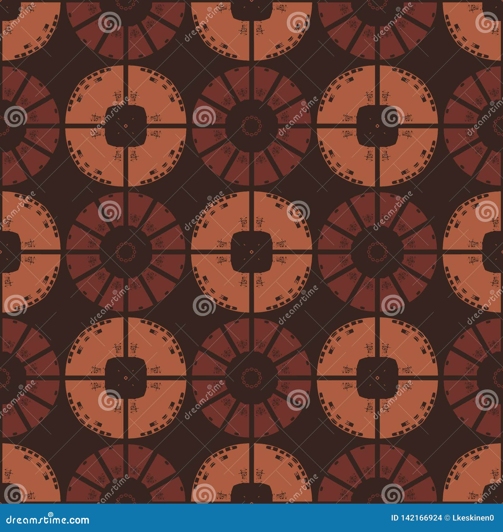 Circular, Tribal Pattern In Brown Tones With Motifs Of An African ...