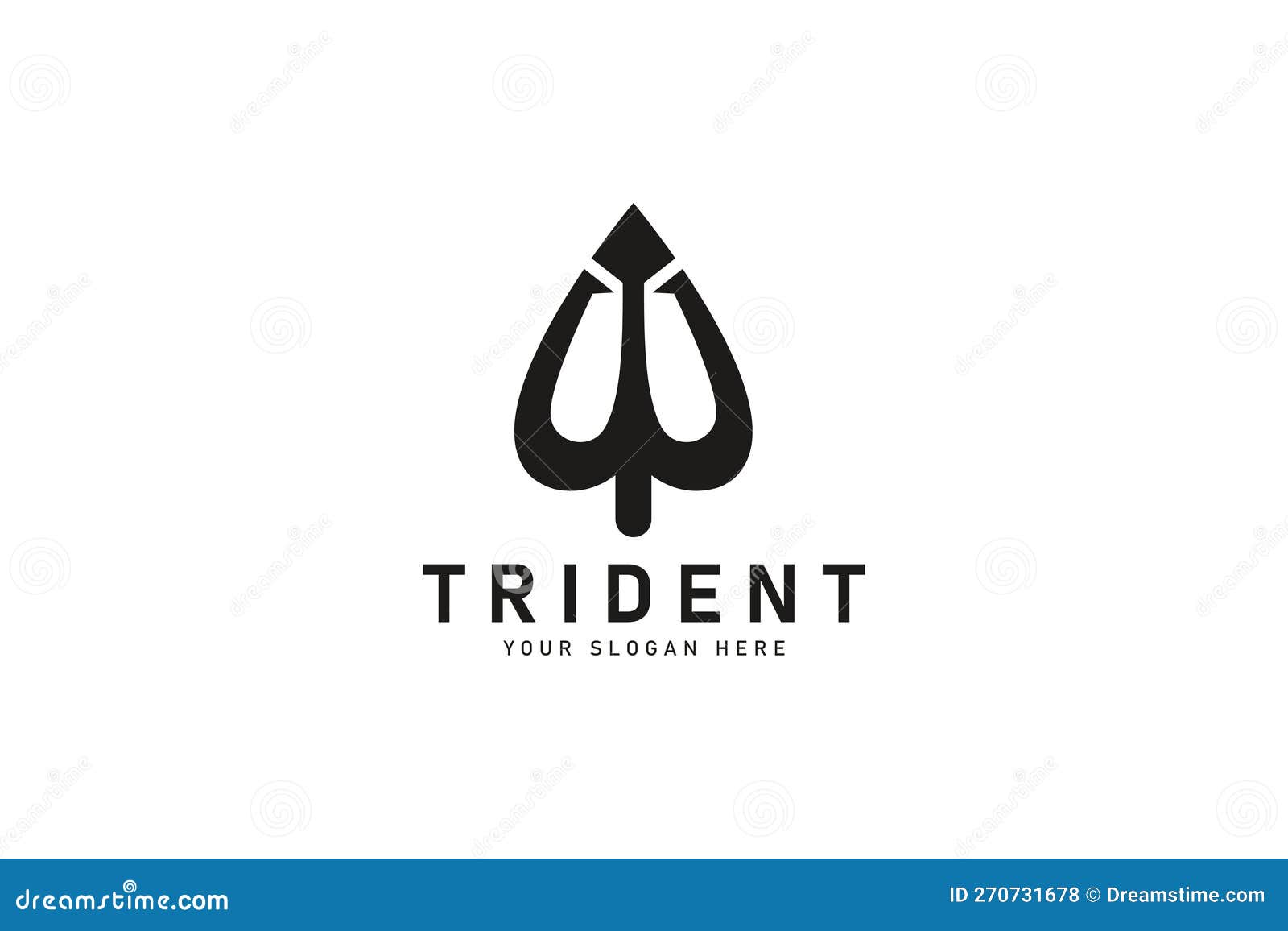 Circular Trident Logo Design Icon Vector Illustration. Stock Vector ...