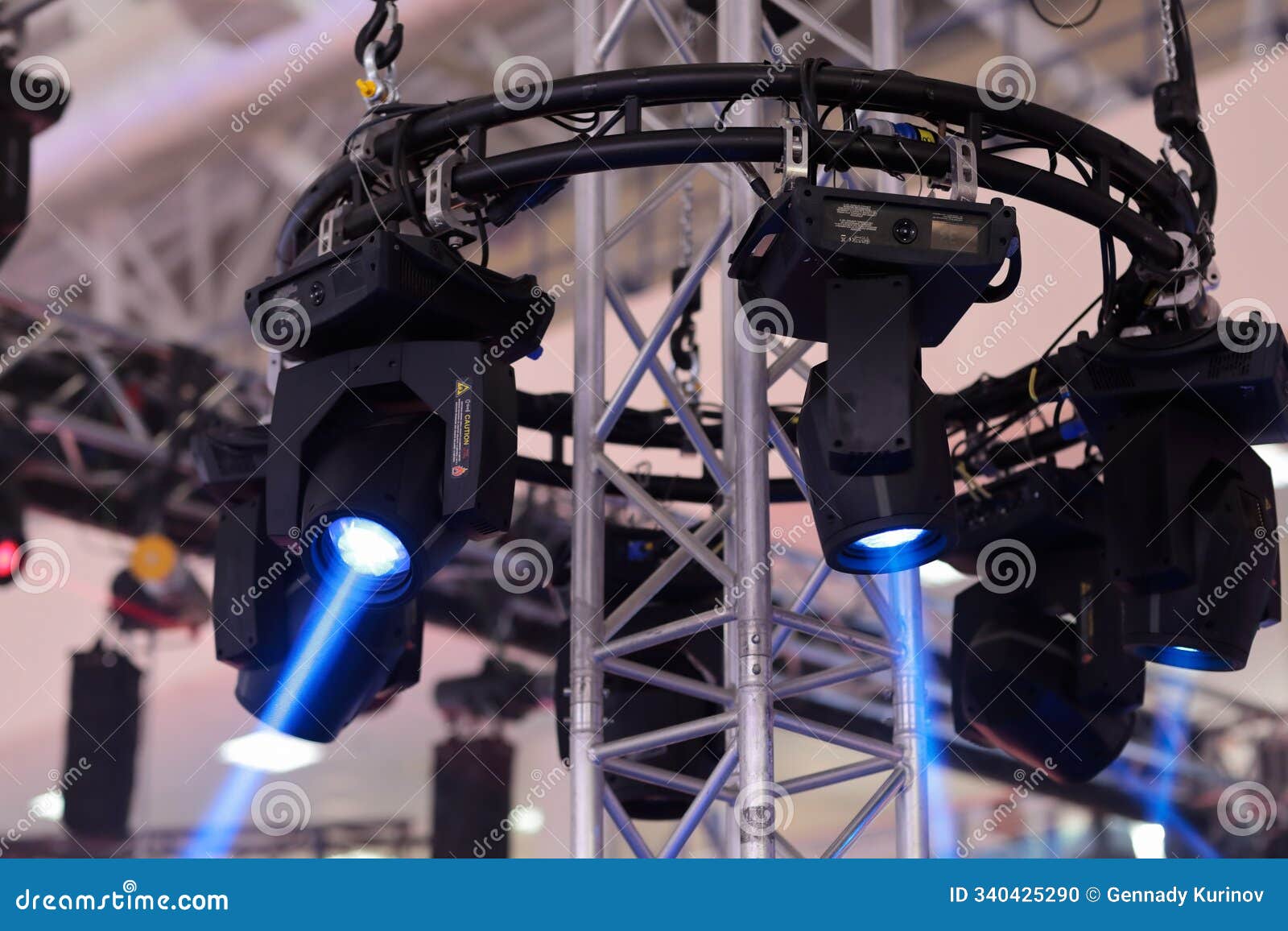 Circular Truss Structure and Lighting Fixtures Stock Photo - Image of ...