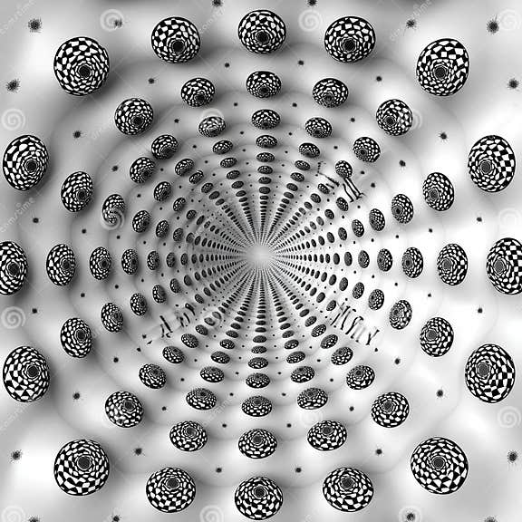 Circular Tunnel of Repeating Geometric Patterns with 3D Spheres in ...
