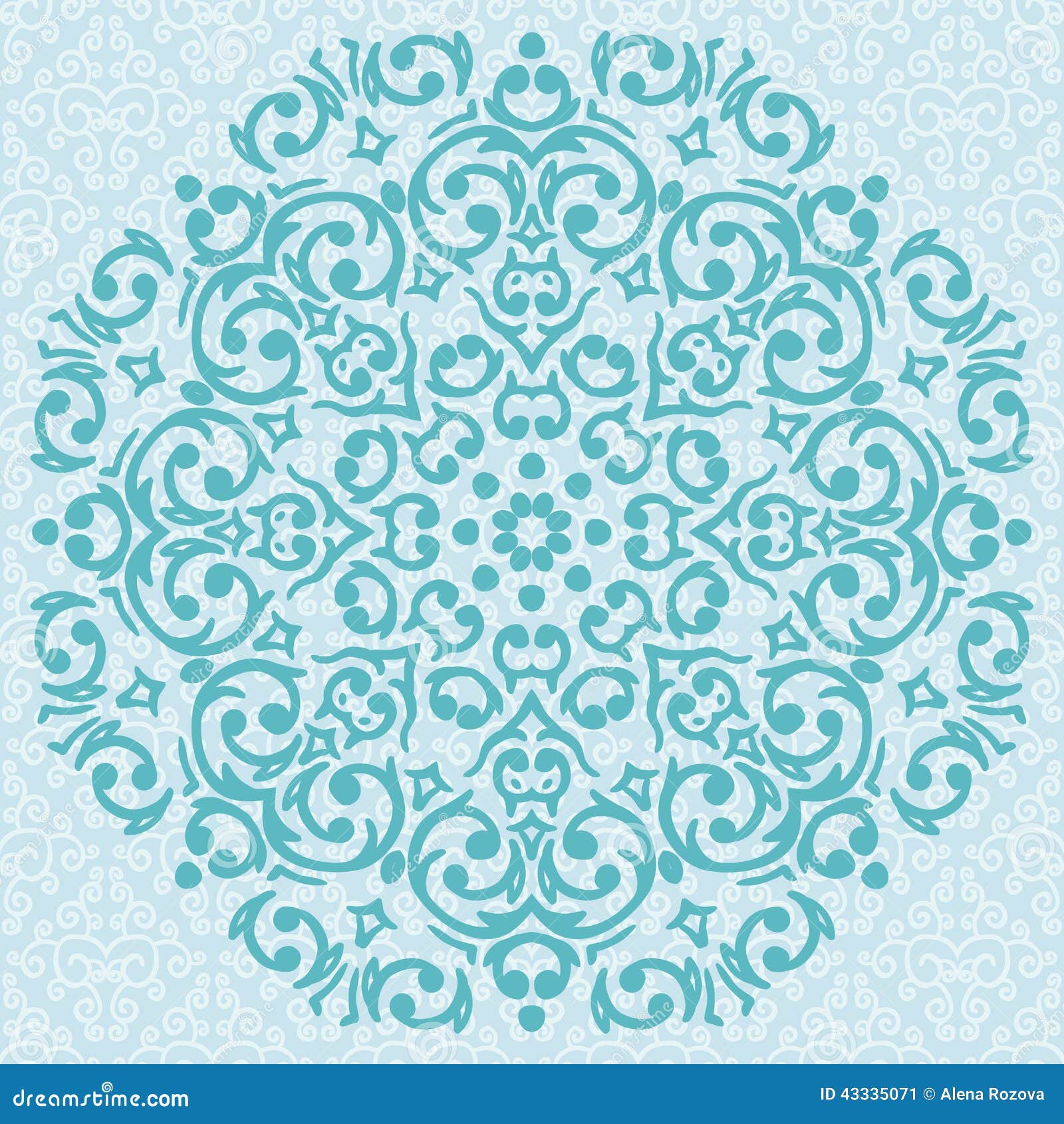 Circular Turquoise Ornament Design Stock Vector - Illustration of ...
