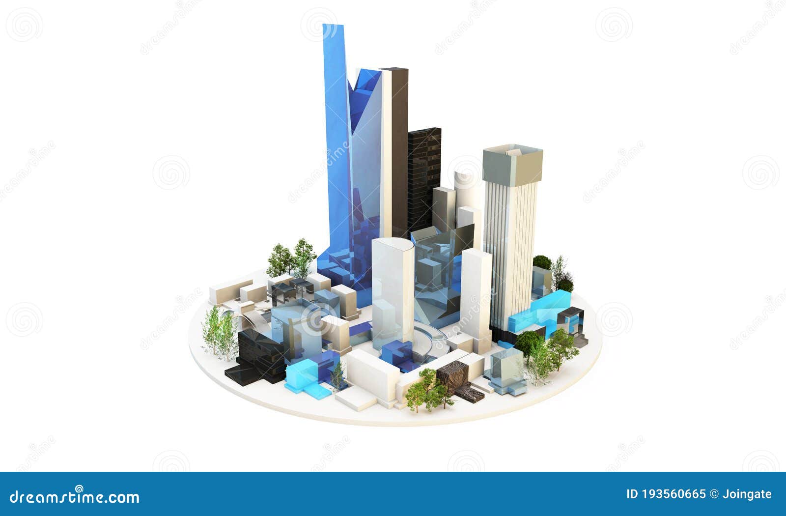 Circular Typical Generic City Skyline Stock Illustration - Illustration ...