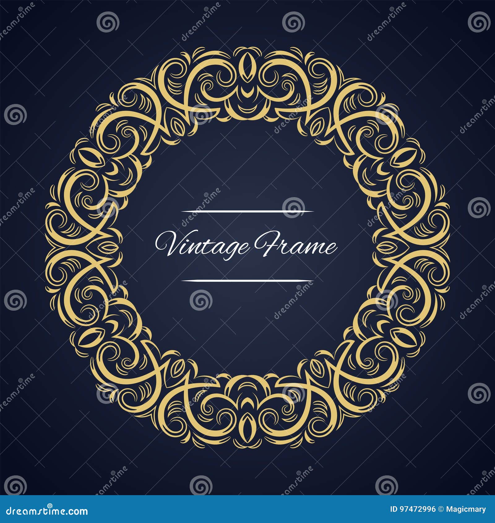 Circular Vector Frame. Card Template with Ornament. Stock Vector ...