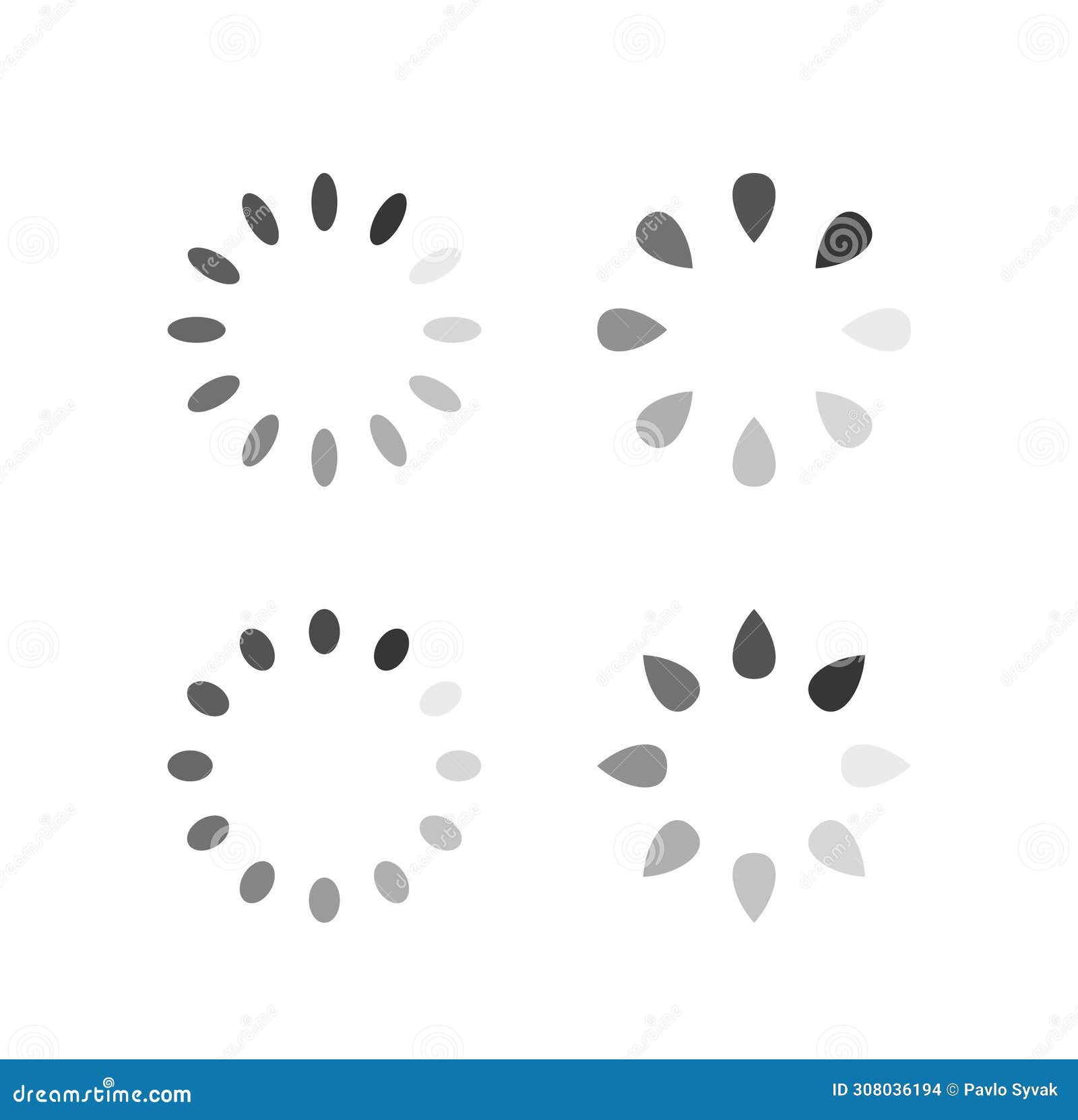 Circular Vector Icons Symbolize Progress, Loading, or Downloading Data ...