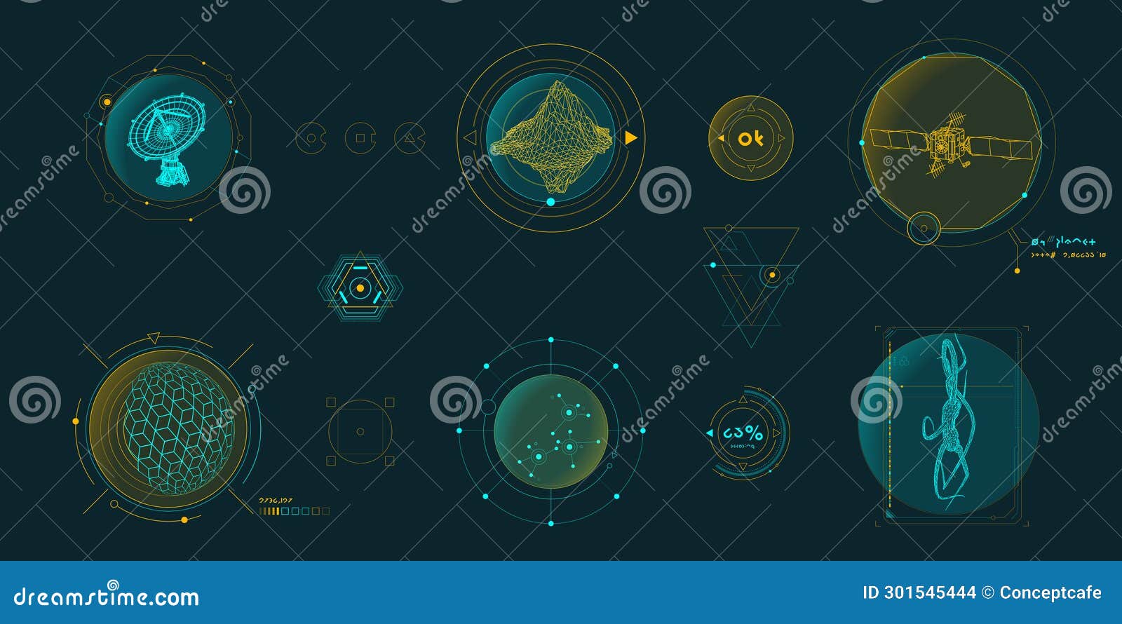 Circular Vector Infographic Elements for Sci-fi Interface. Stock Vector ...