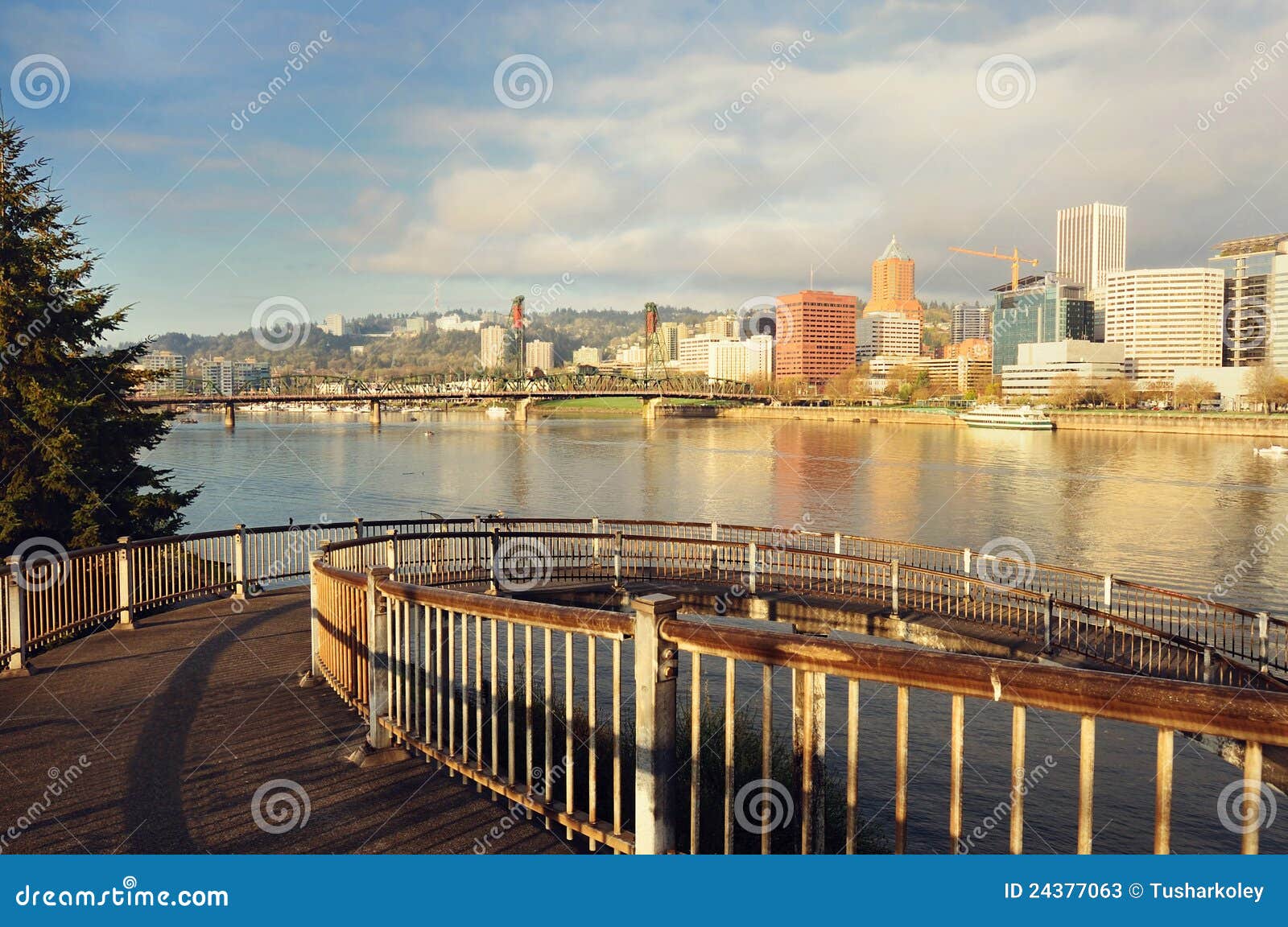 Circular Walkway and Cityscape Stock Image - Image of public, circular ...