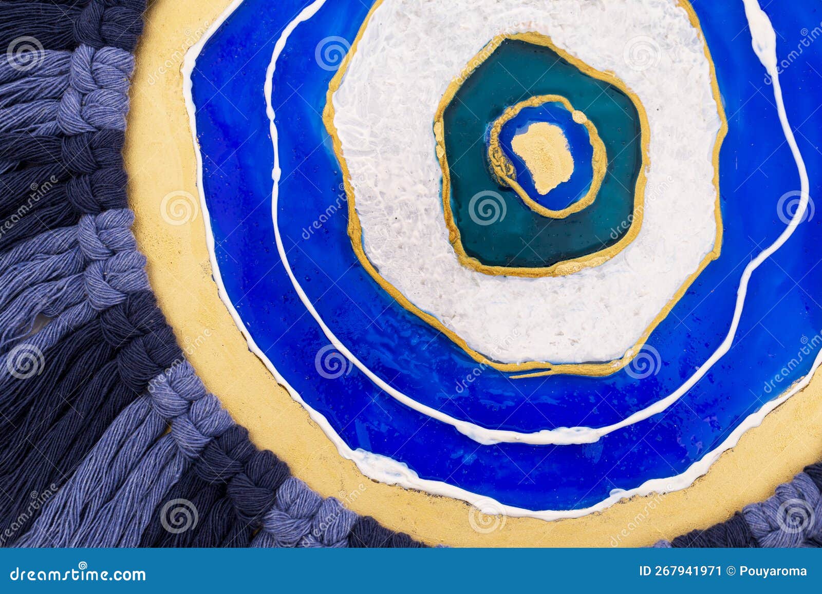 Wall Hanging Made of Macrame Stock Image - Image of golden, macrame ...