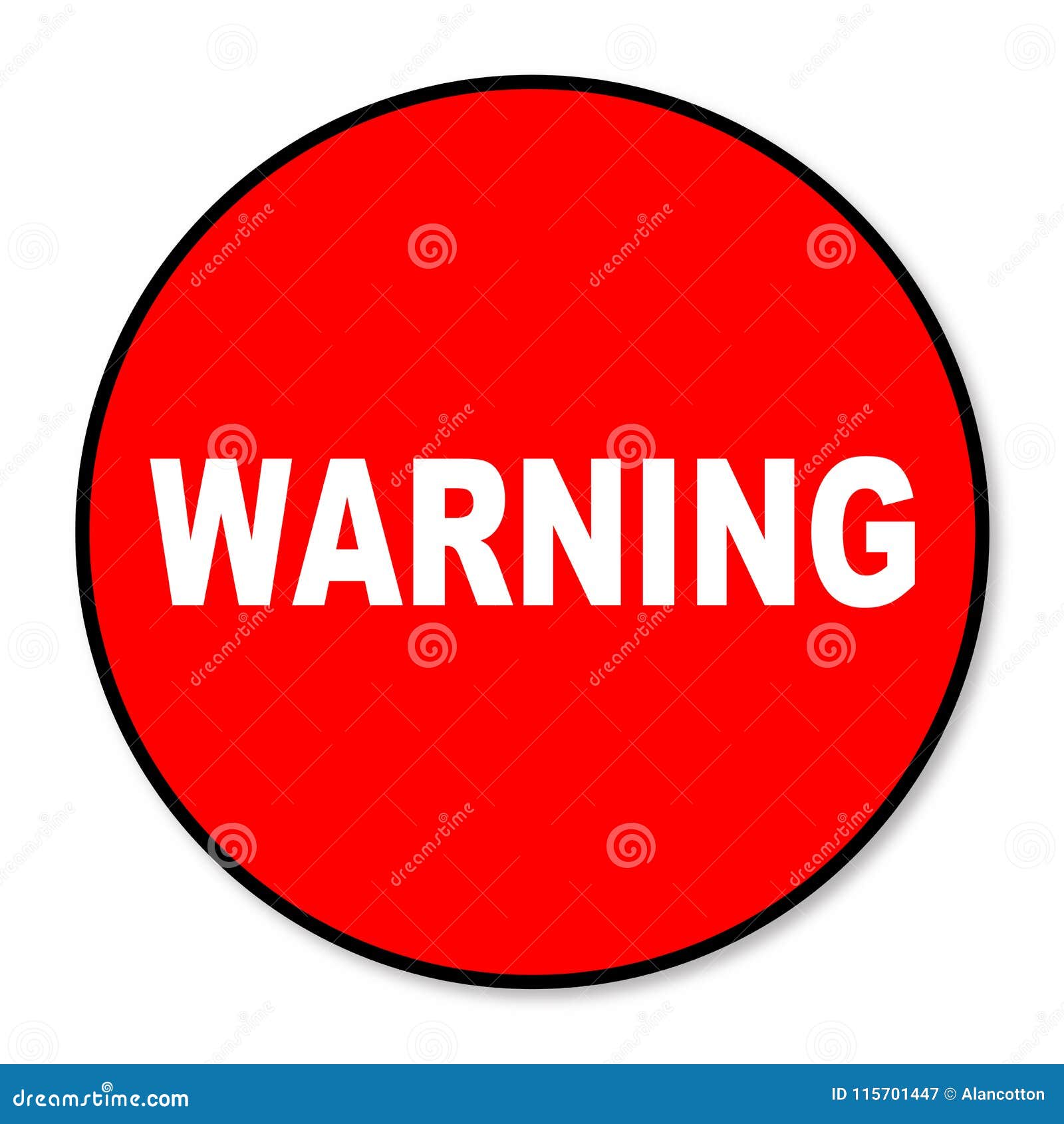 Circular Warning Sign stock vector. Illustration of graphic - 115701447